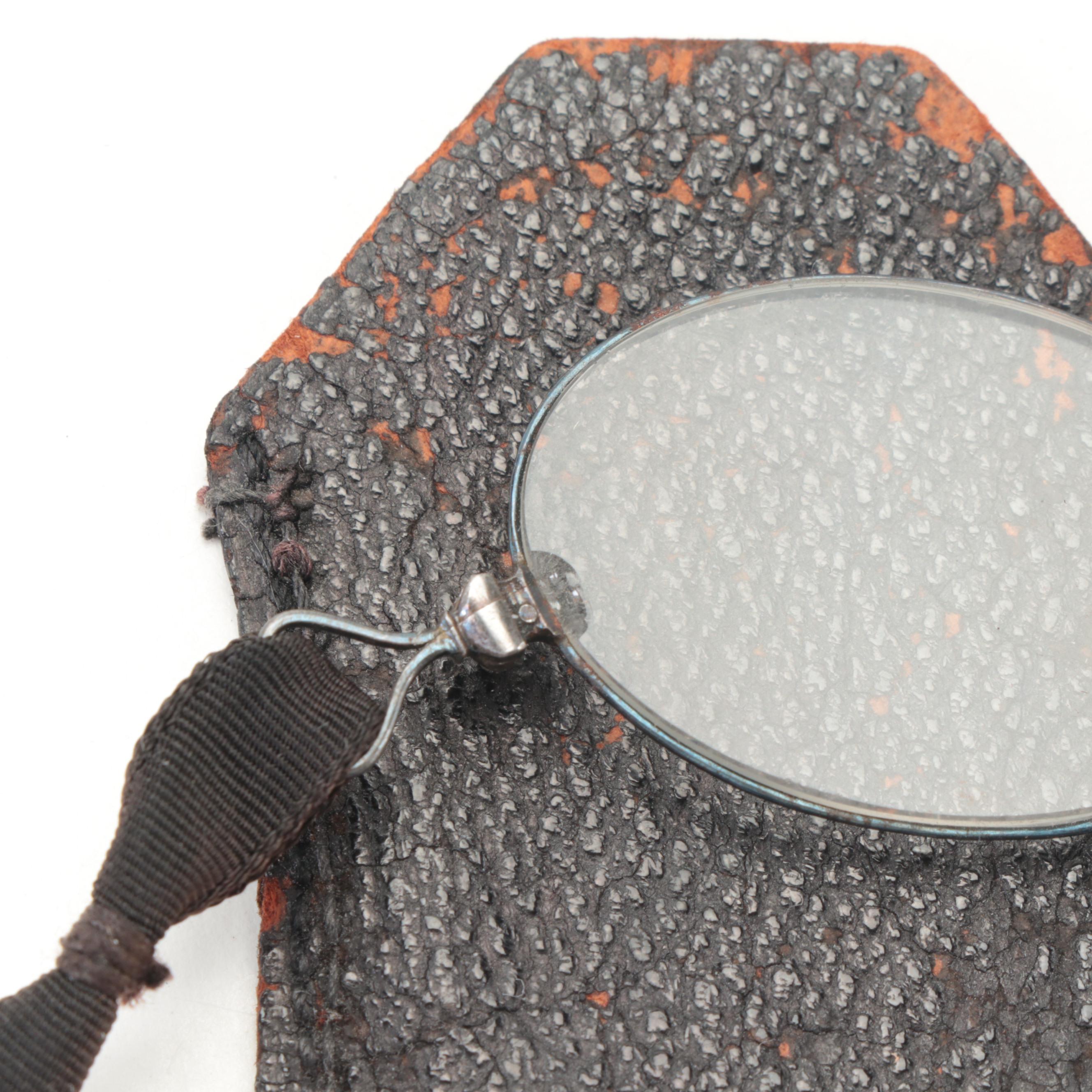 Victorian Blue Tinted Lens Brass Railroad Spectacles with Pince-Nez ...