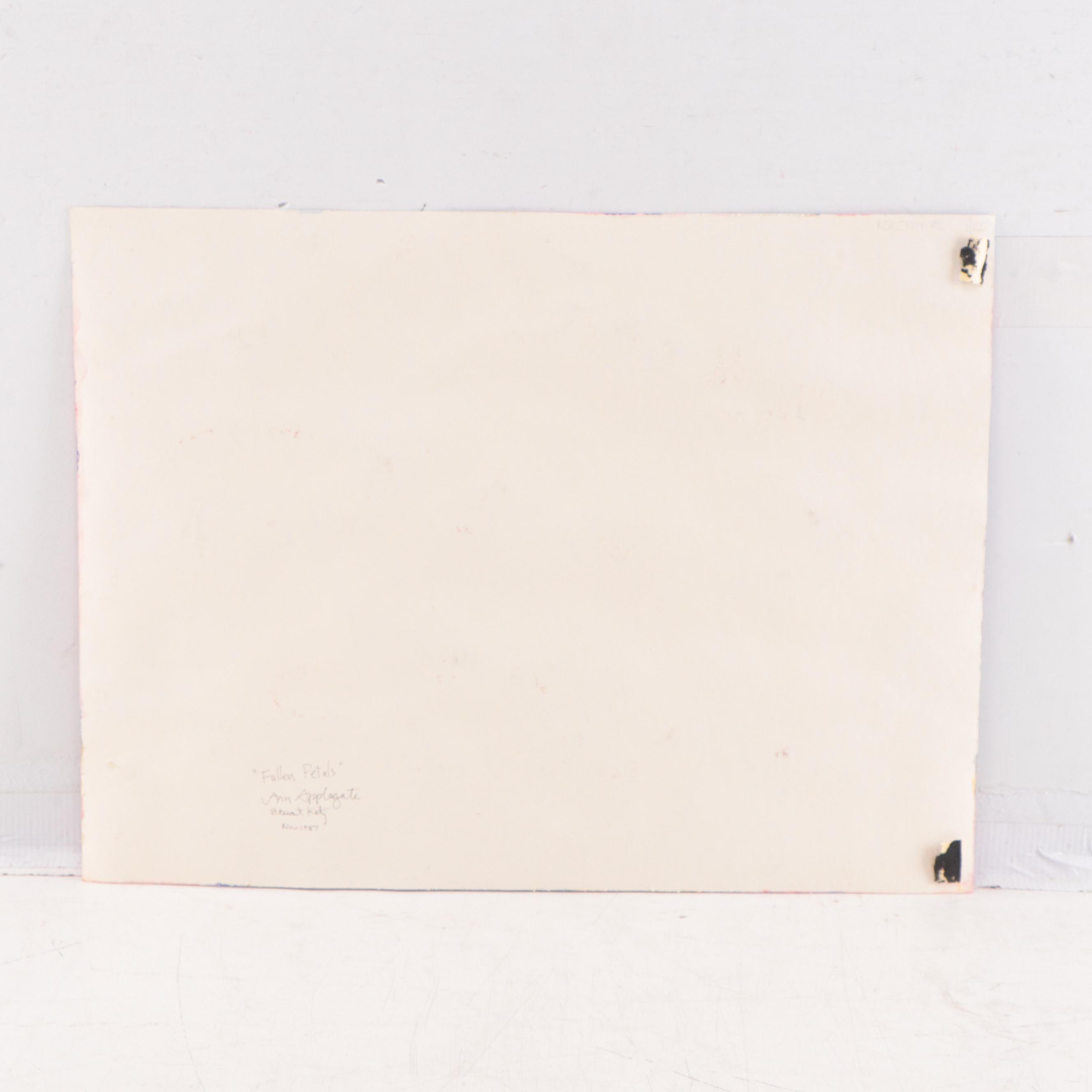 Stewart Katz and Ann Applegate Mixed Media Composition "Fallen Petals ...