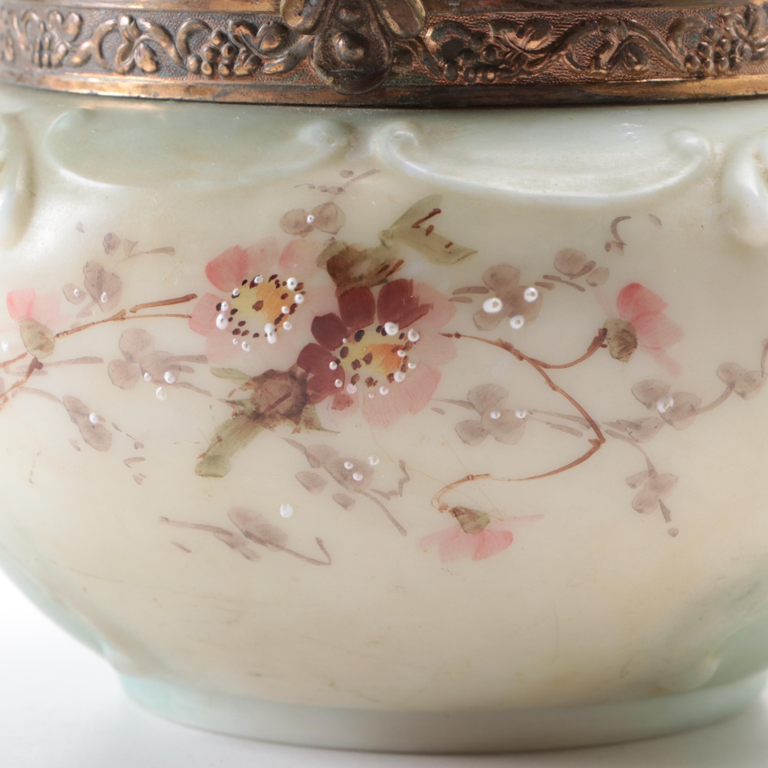 Wavecrest C.F. Monroe and Other Victorian Style Satin Glass Vanity Trinket Boxes | EBTH