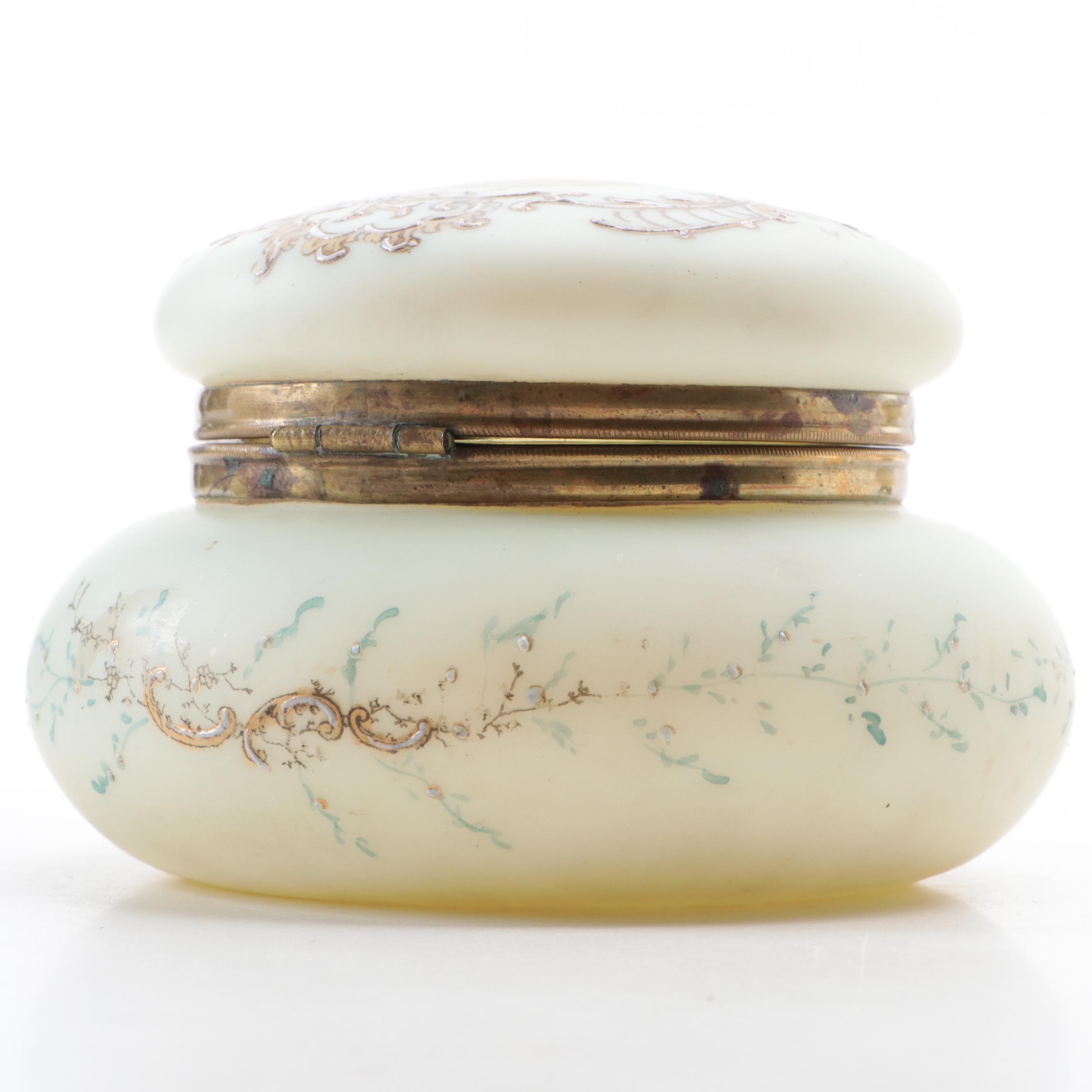 Wavecrest C.F. Monroe and Other Victorian Style Satin Glass Vanity Trinket Boxes | EBTH