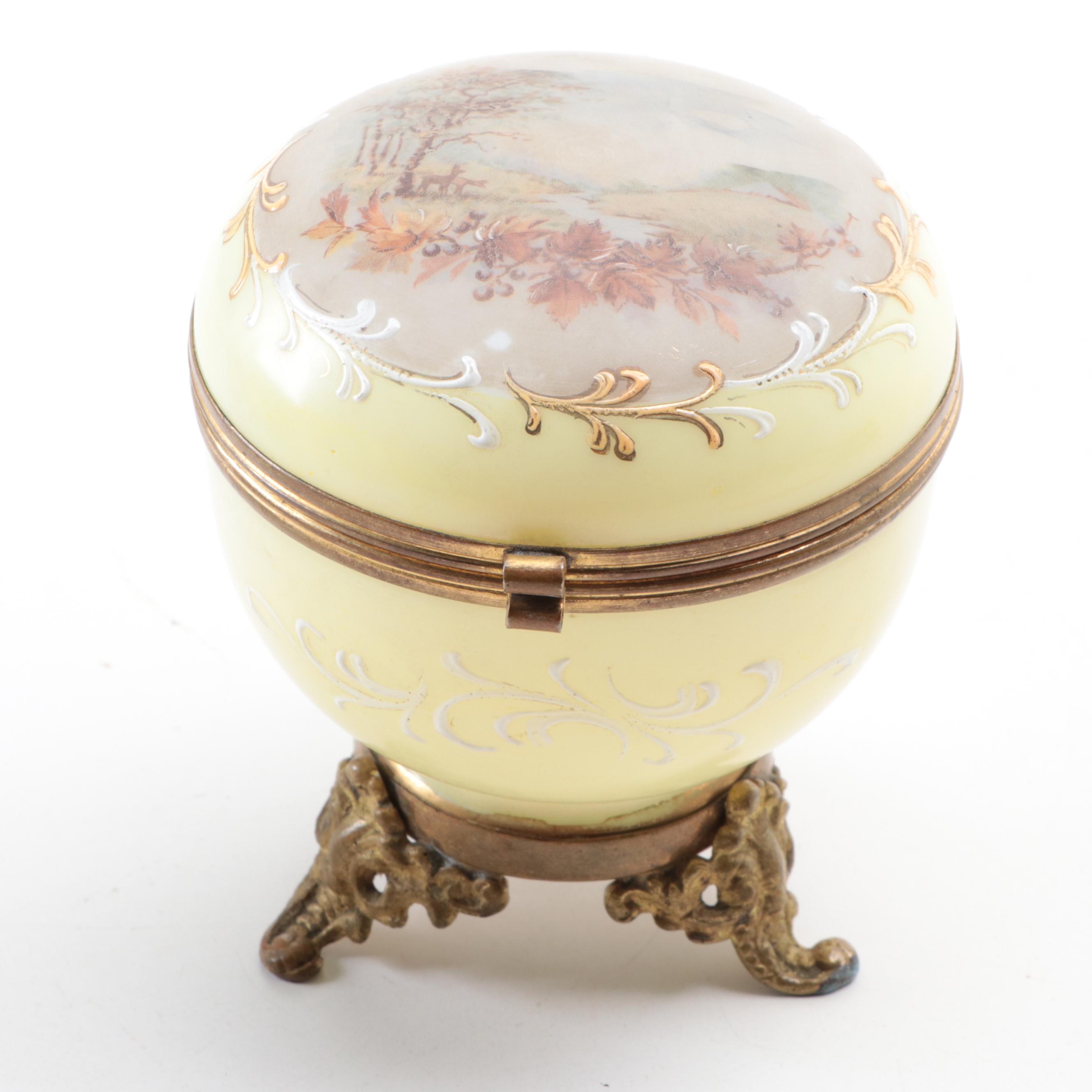 Wavecrest C.F. Monroe and Other Victorian Style Satin Glass Vanity Trinket Boxes | EBTH