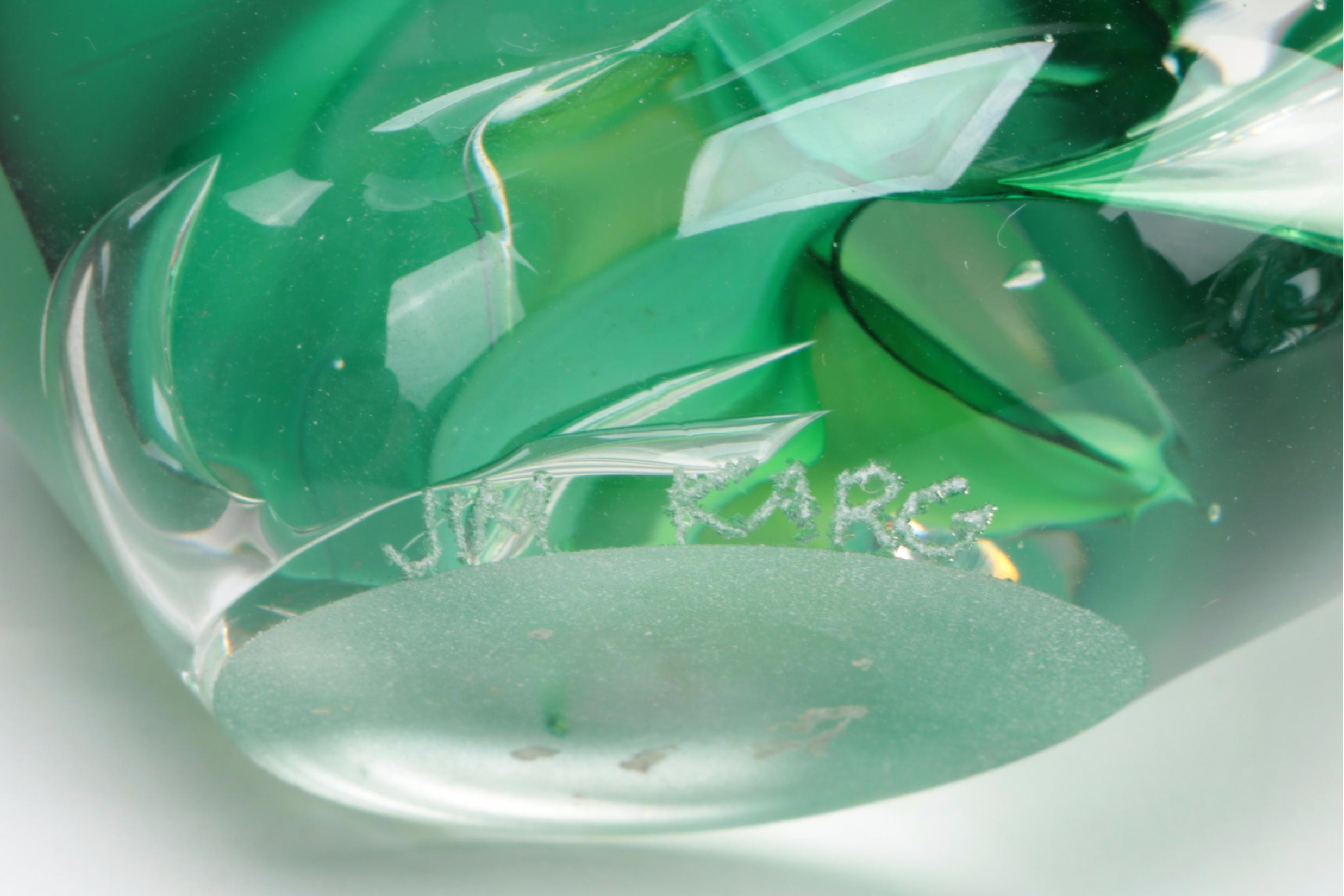 Signed Jim Karg Paperweight with Murano and Gibson Glass Figurines | EBTH