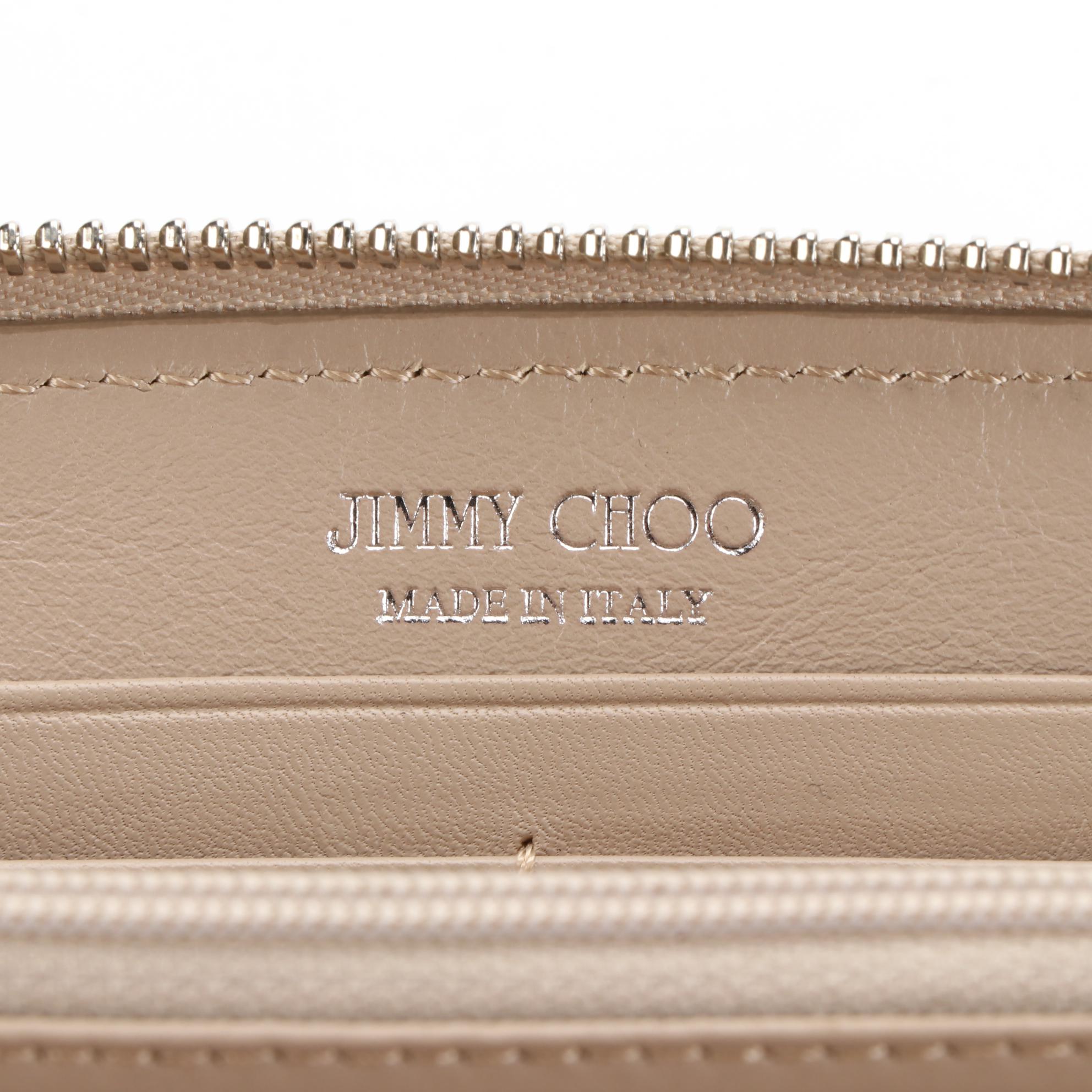 Jimmy Choo Star Studded Metallic Leather Zip Wallet | EBTH