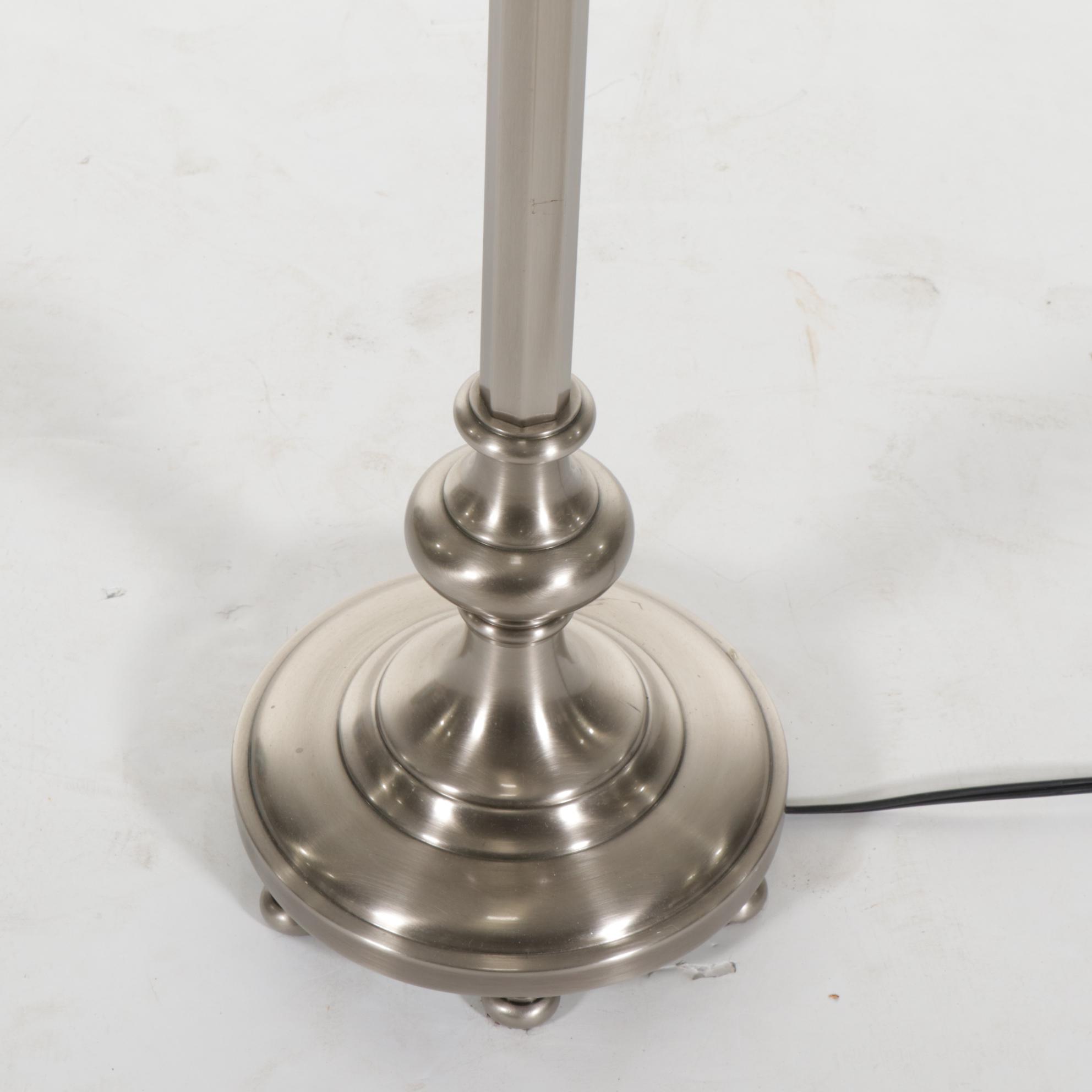 Brushed Nickel Cantilever Swing Arm Adjustable Floor Lamp | EBTH