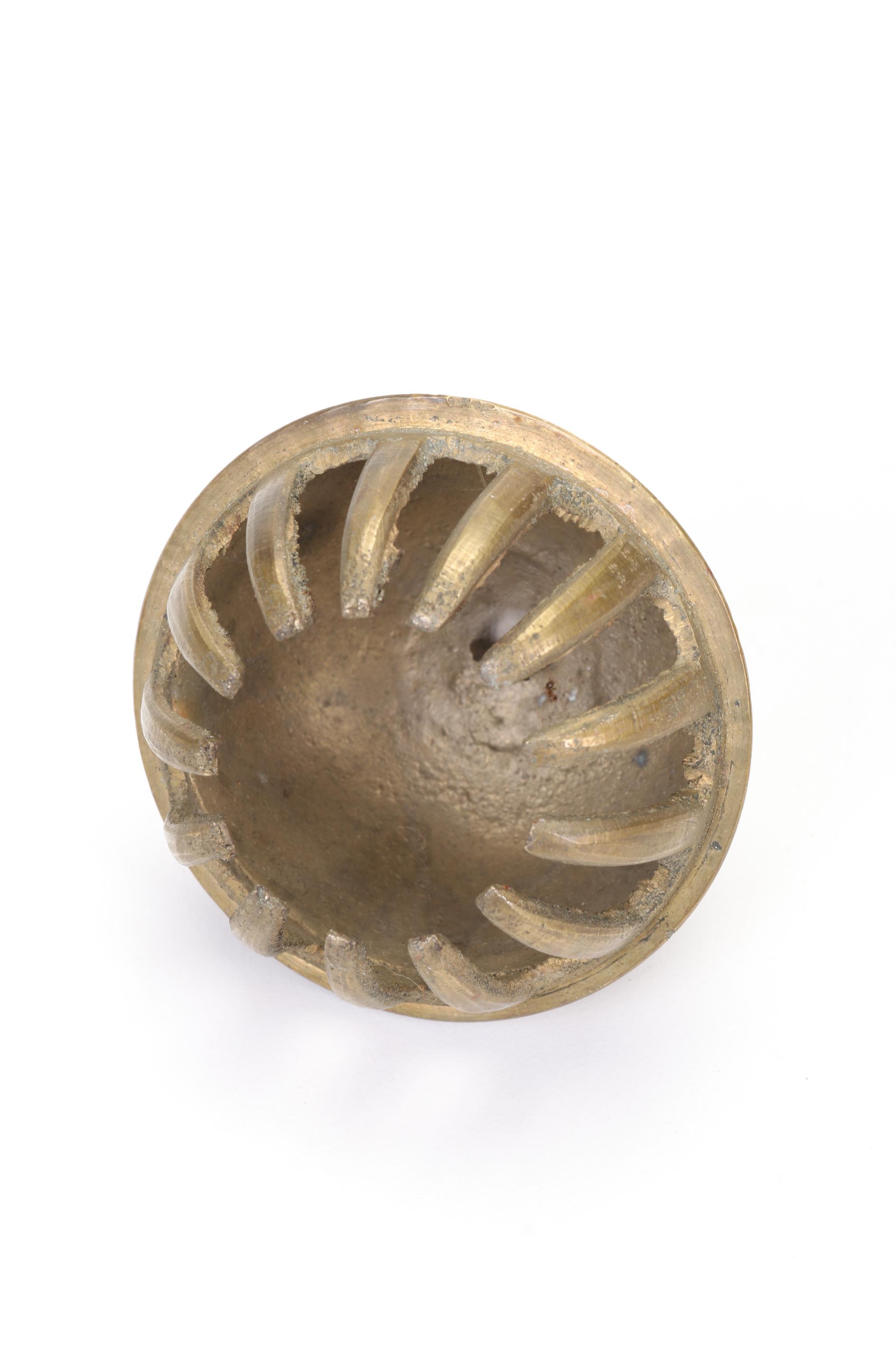 Round Brass Box, Elephant Claw Bell, and Sitting Elephant Figurine | EBTH