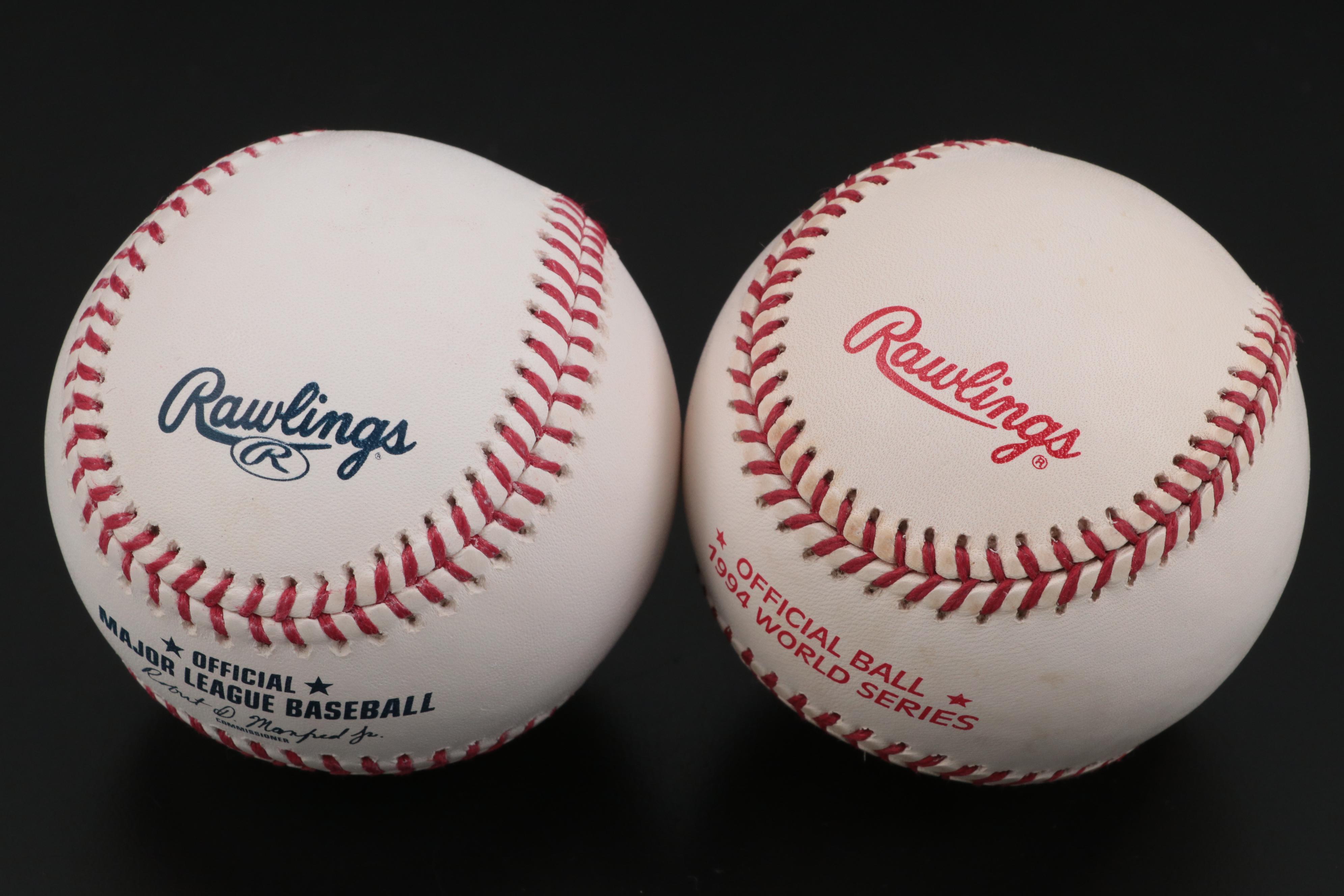 Rawlings Baseballs With 1994 World Series, Nolan Ryan Commemorative ...