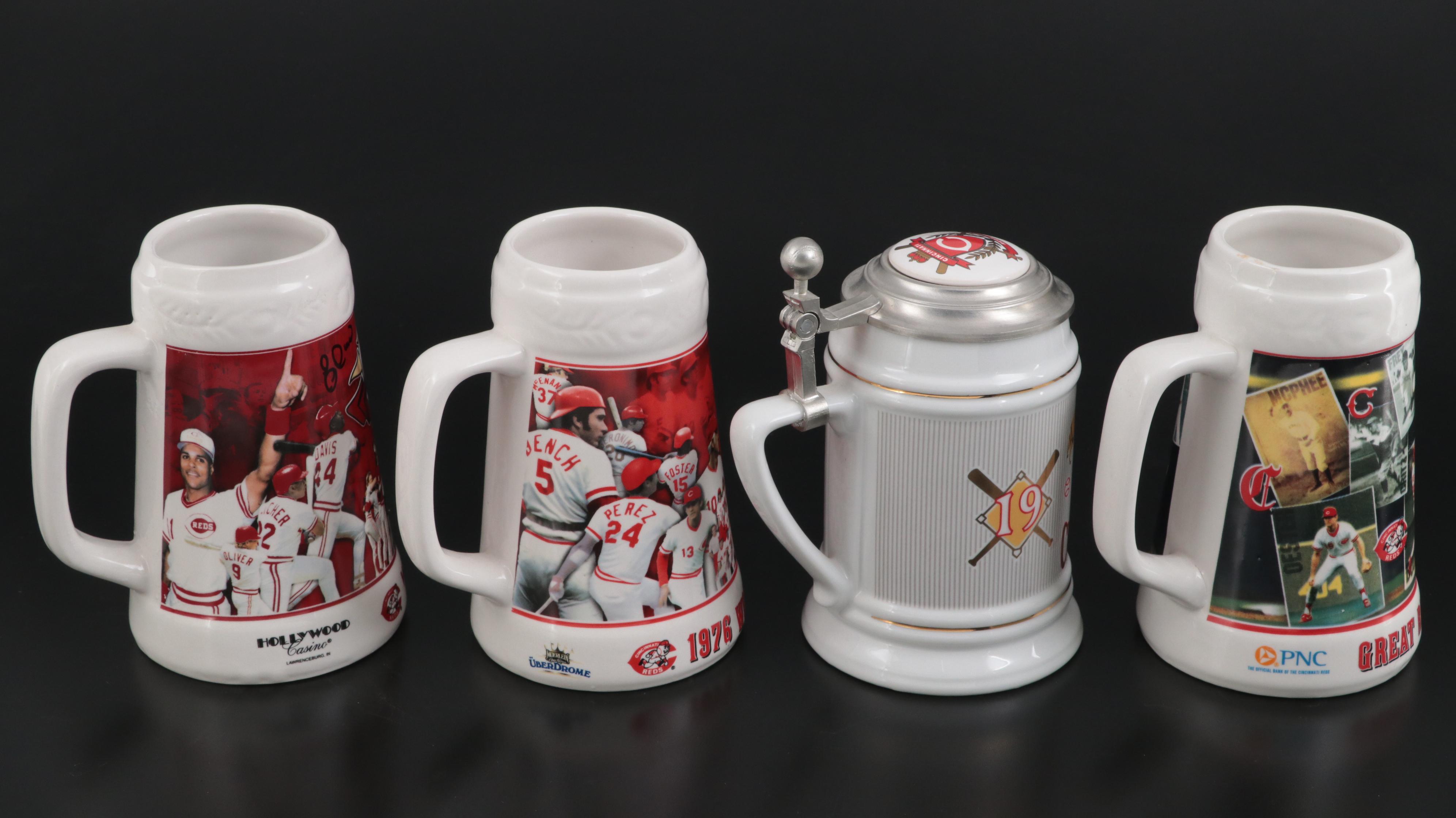 Cincinnati Reds Baseball Steins With Eric Davis Signature | EBTH
