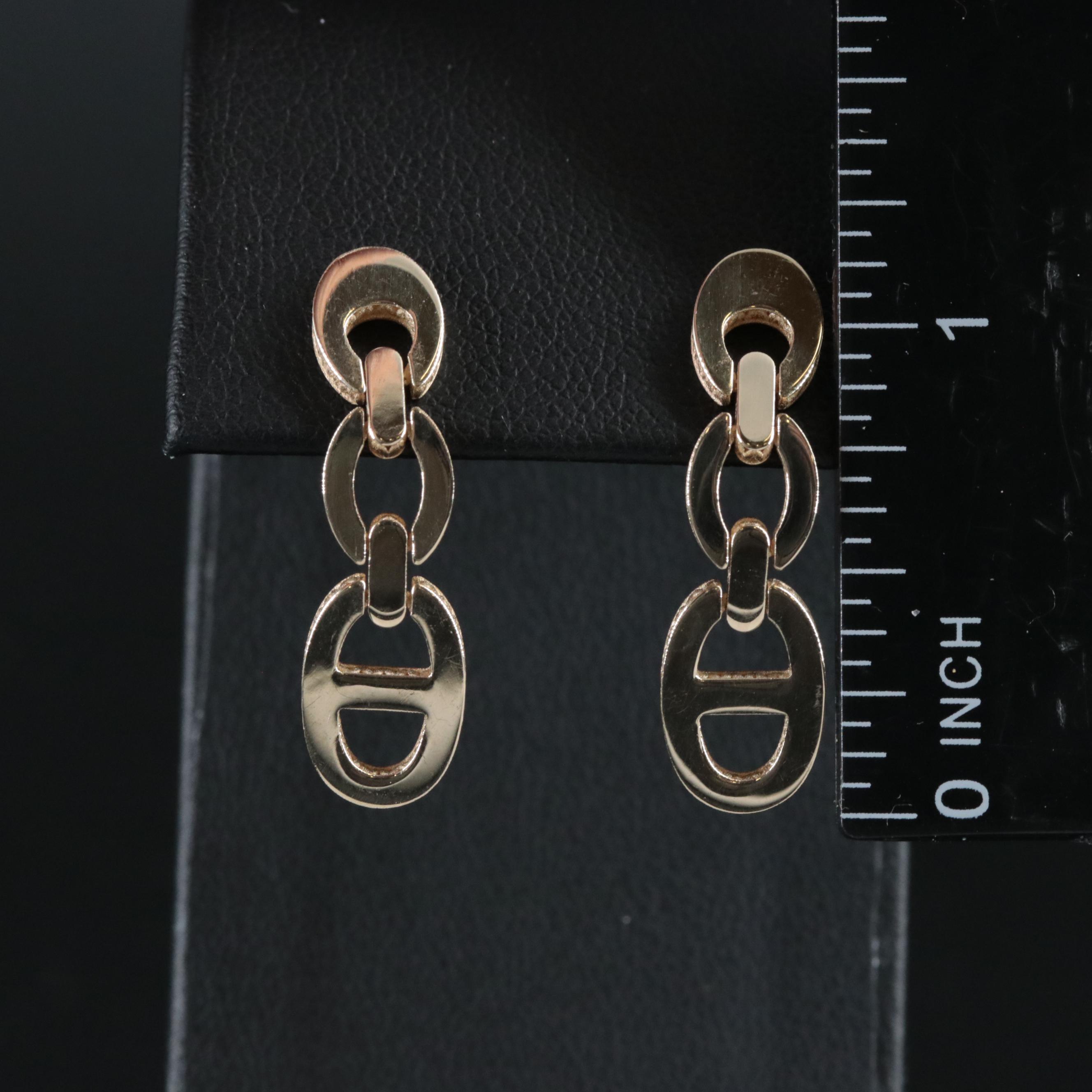 14K Anchor Chain Dangle Earrings | EBTH