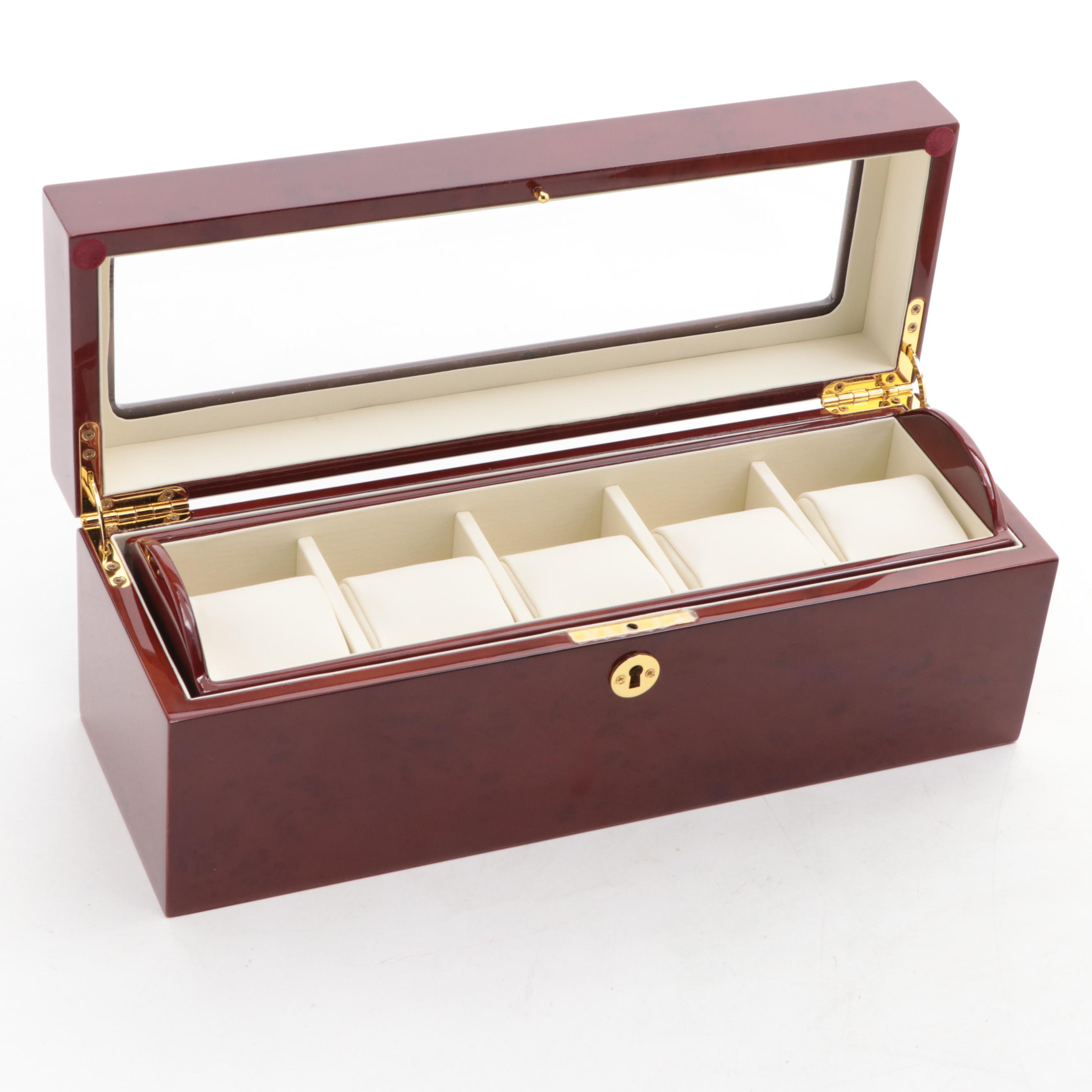 High Gloss Burl and Oak Finish Watch Cases | EBTH