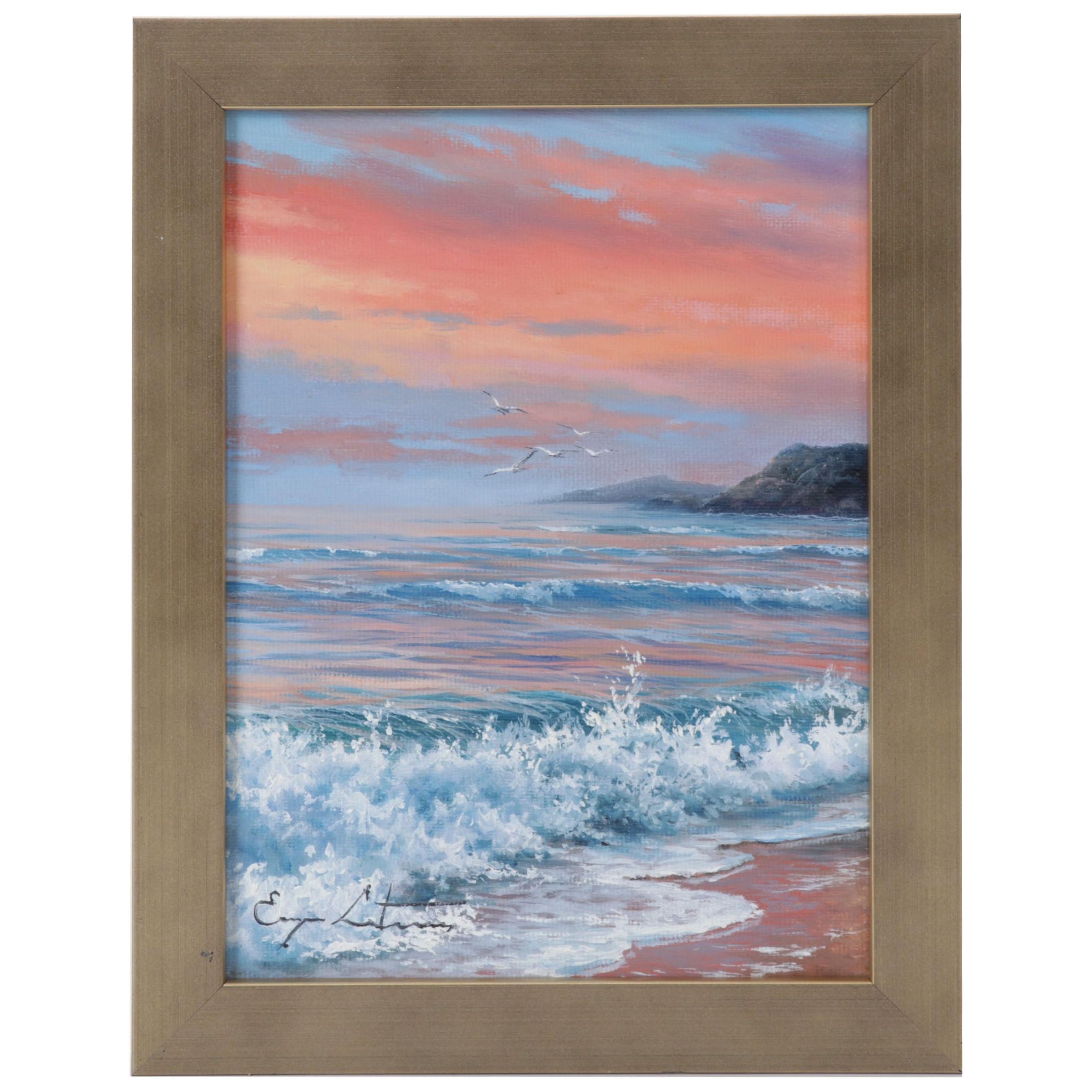 Jevgenijus Litvinas Oil Painting "Seacoast," 2022 | EBTH