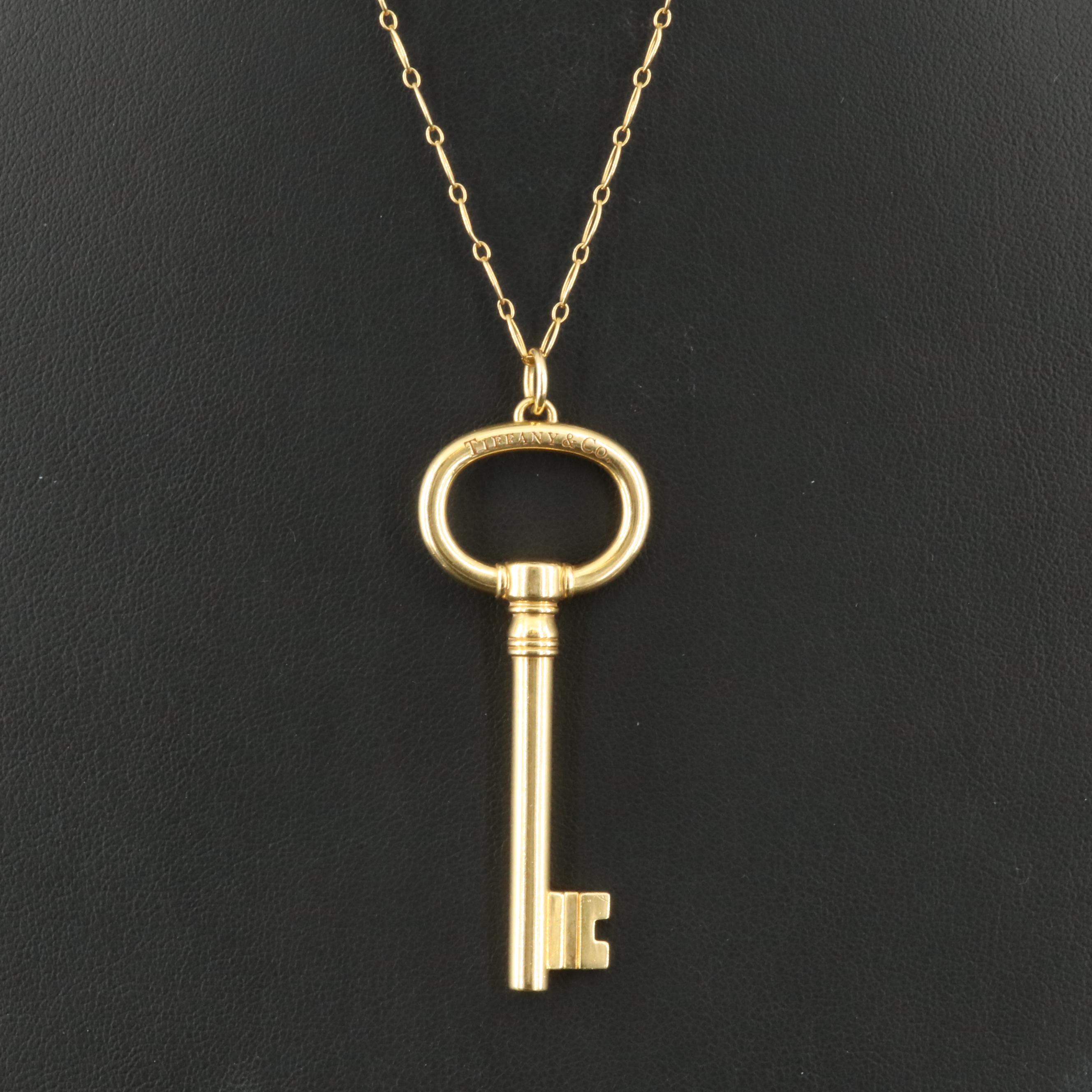 Tiffany & Co. 18K Key Pendant Necklace | EBTH