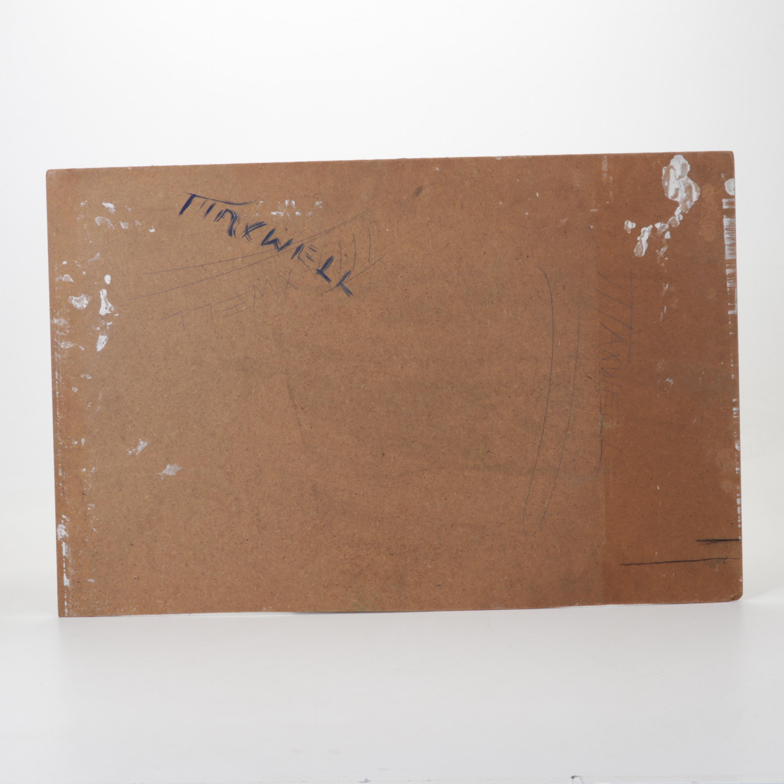 R. Maxwell Oil Painting of Residential City Street, Late 20th Century ...