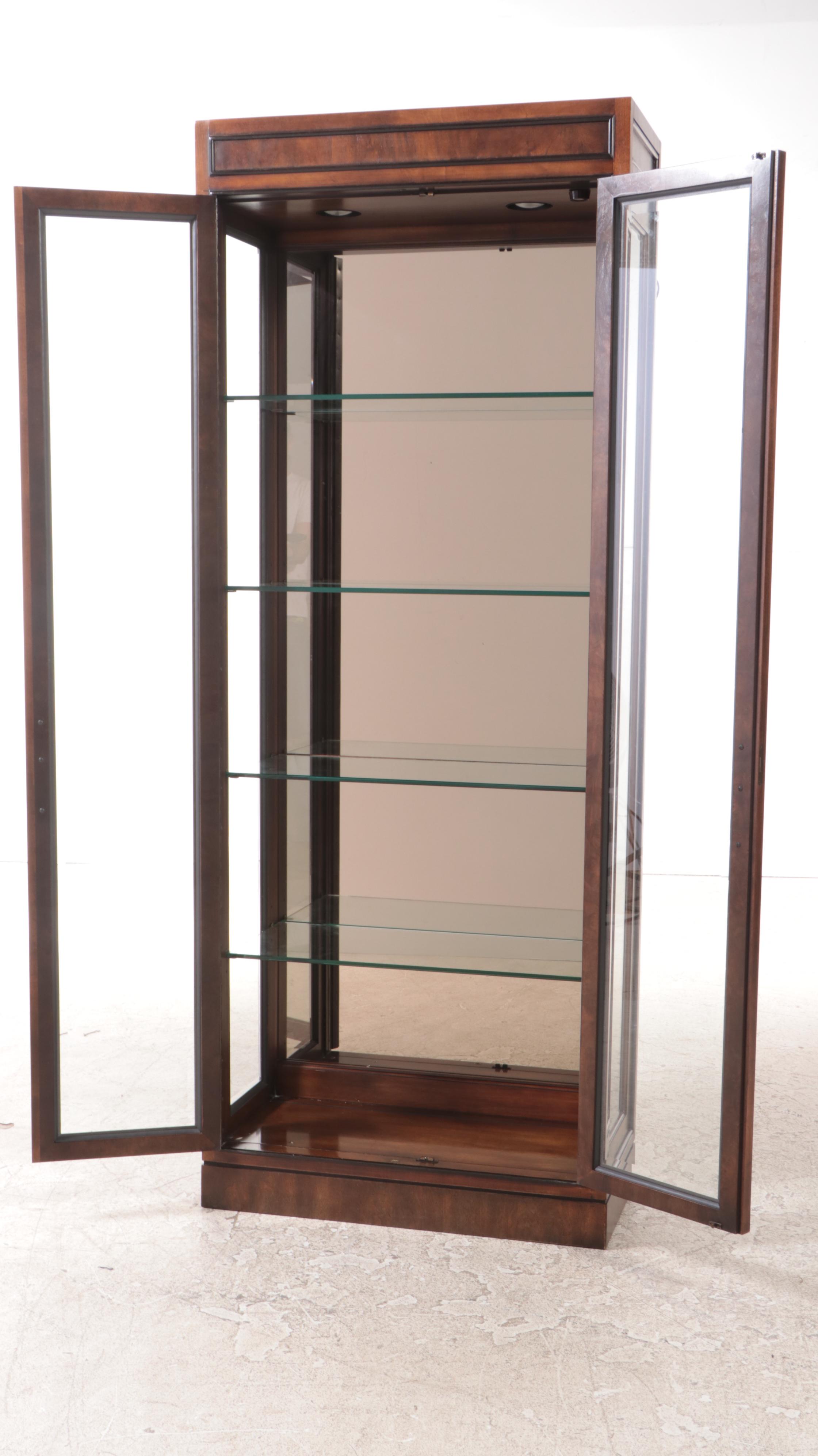 Drexel Heritage Modernist Walnut Display Cabinet, Mid to Late 20th ...