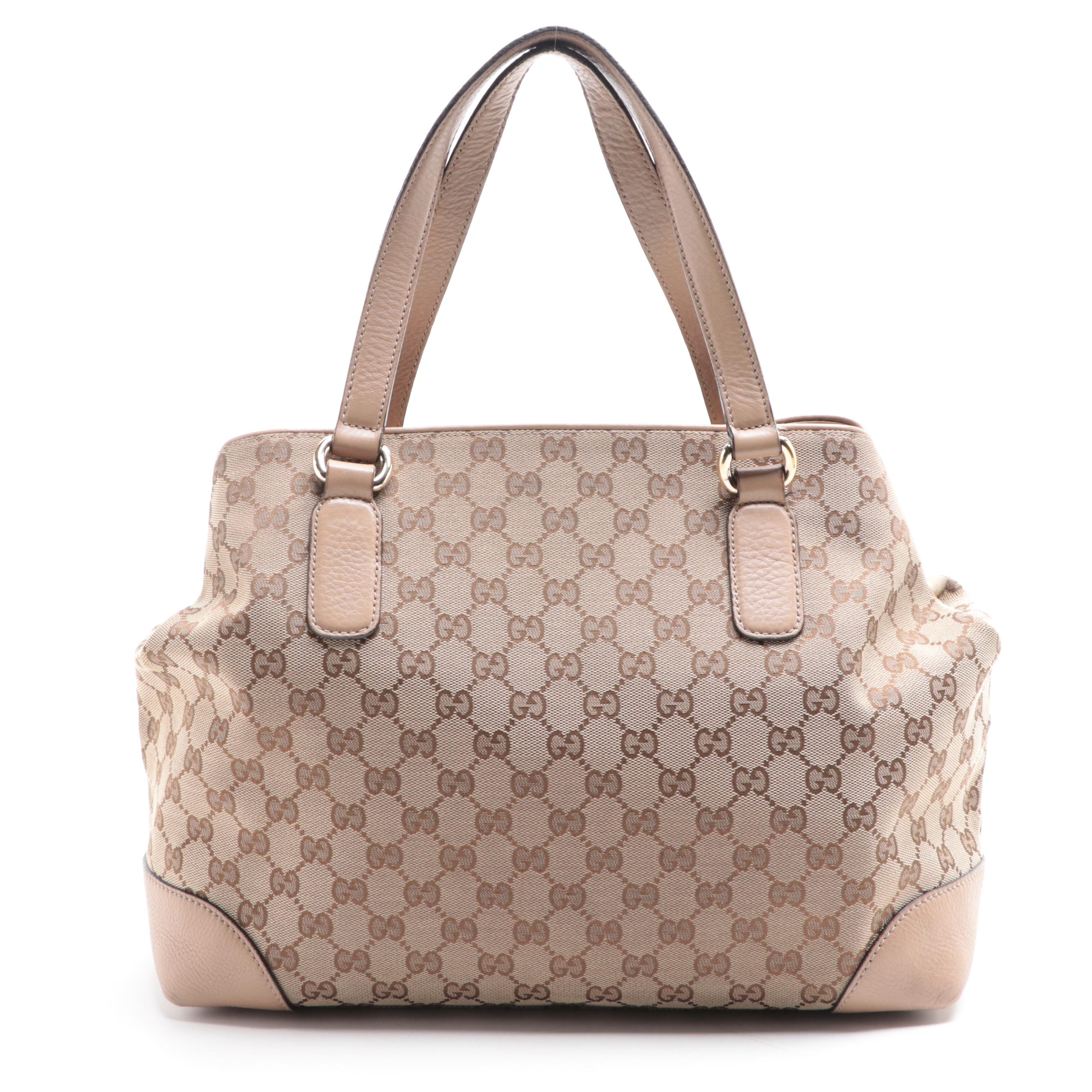 Gucci Large Dressage Tote in GG Canvas and Leather | EBTH