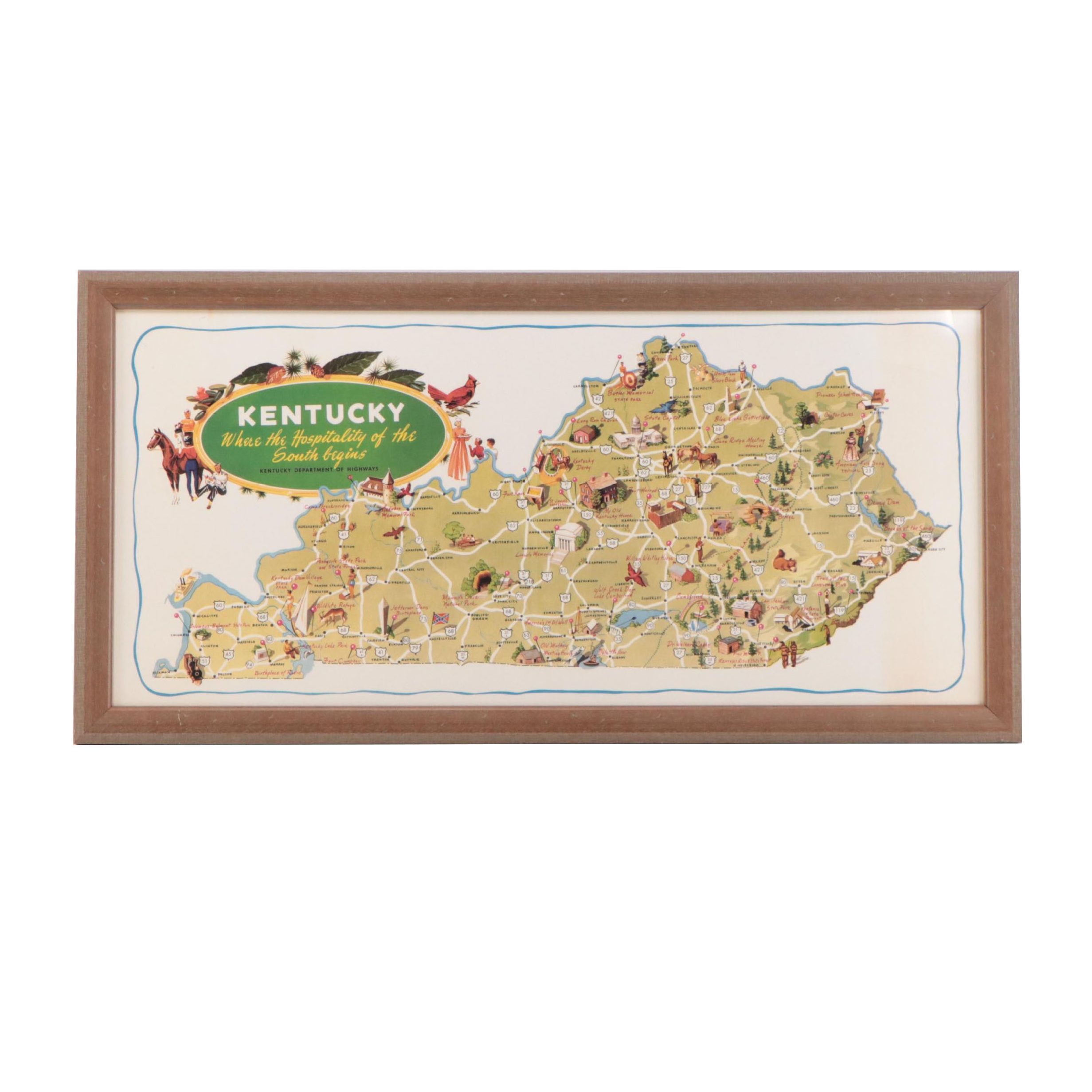 Digital Print of Kentucky Highways, Mid-20th Century | EBTH
