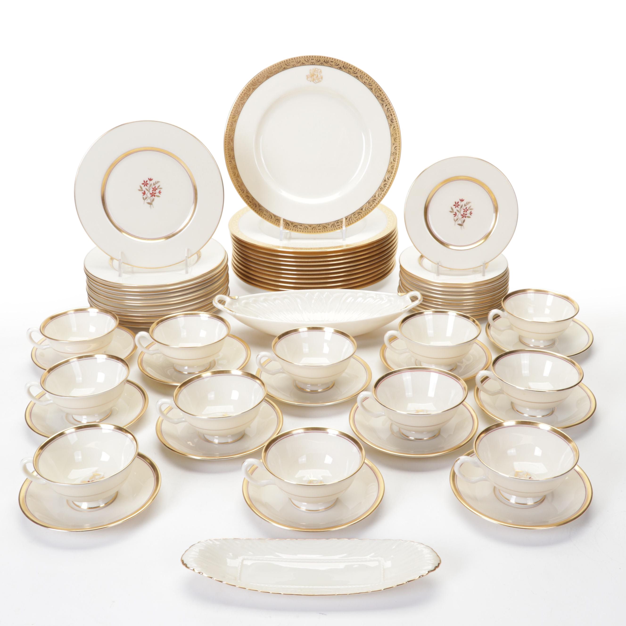 Japanese Shafford Porcelain Cake Stand and Pots de Cremes with Gilt ...
