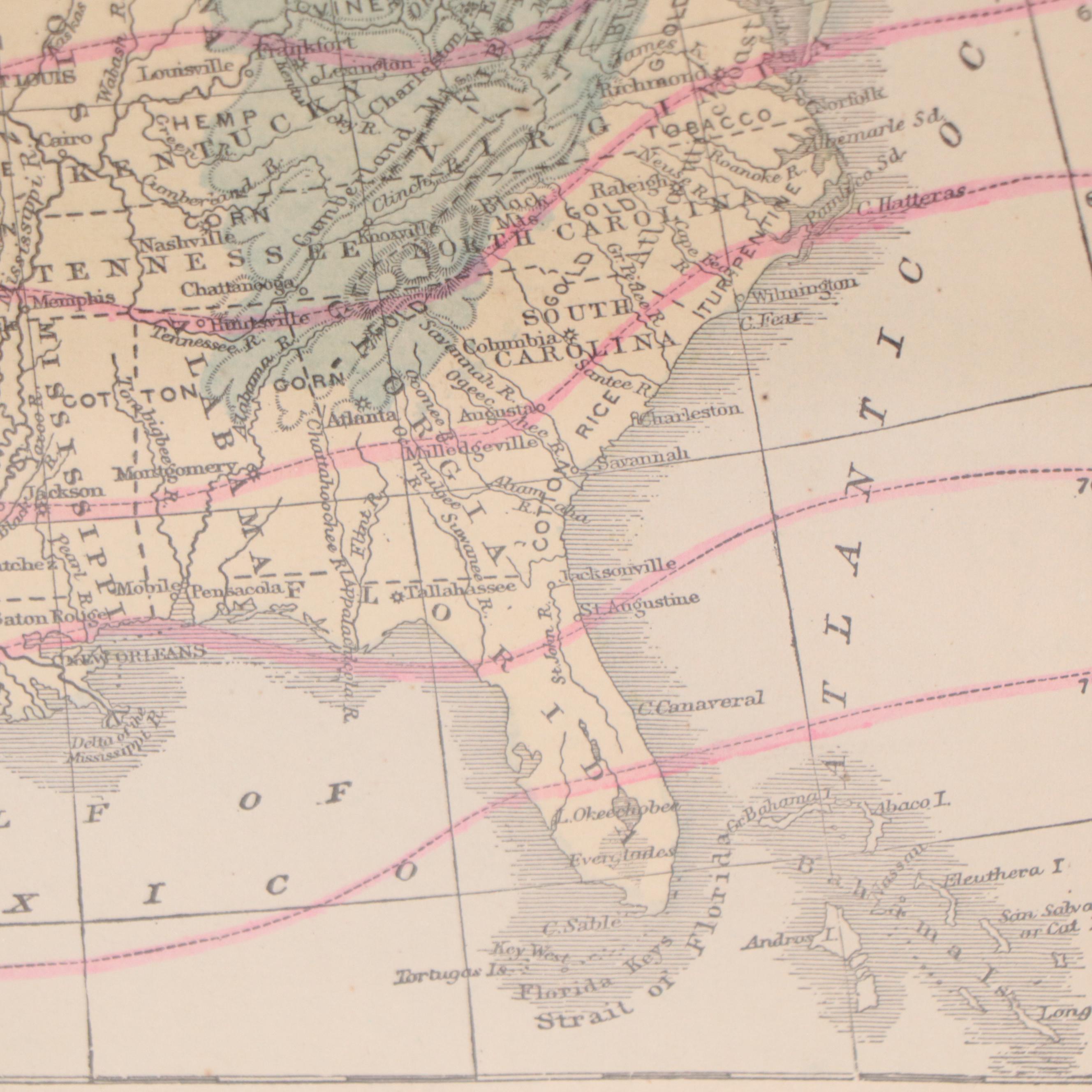 Wax Engraving Map "Map X - Physical Features of the United States ...