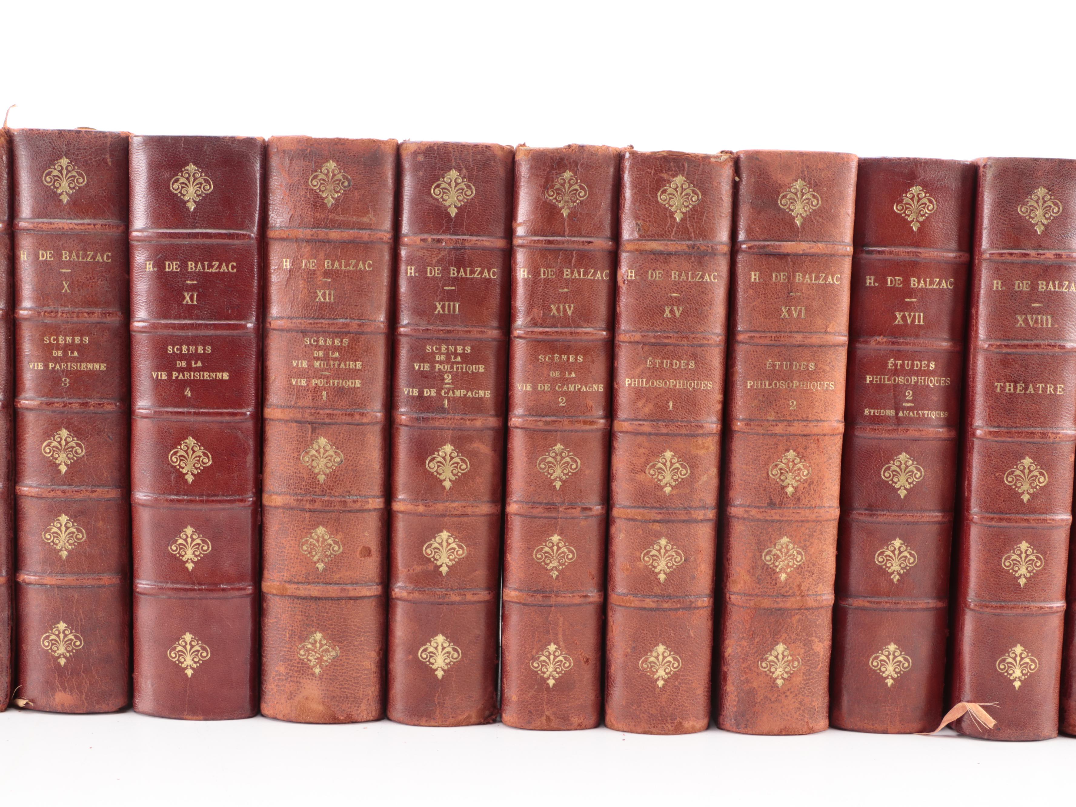 “Œuvres complétes de H. de Balzac" Twenty-Volume Set, Mid-19th Century ...