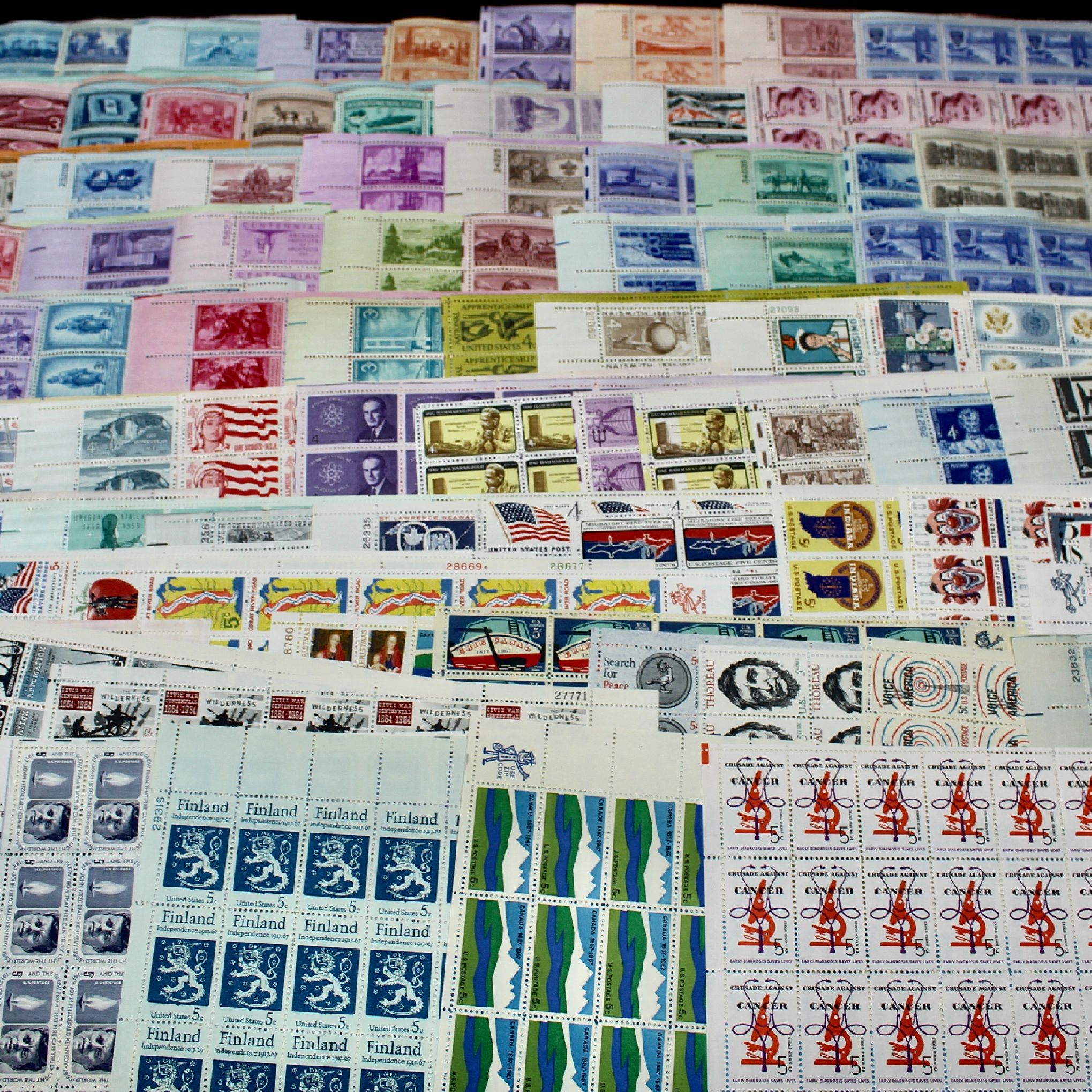 93 U.S. Postage Stamp Sheets, 1940s-1960s | EBTH