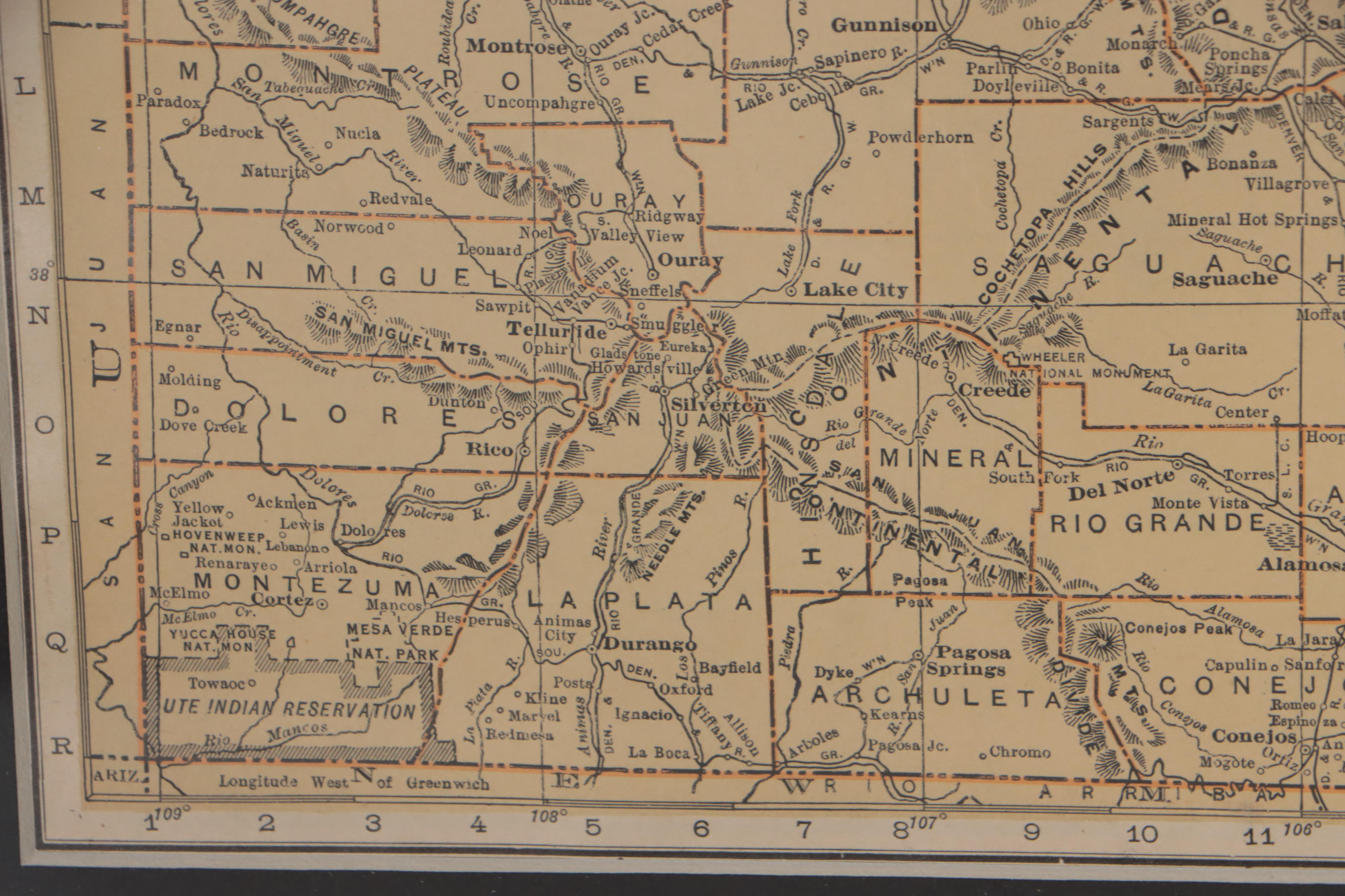 Rand, McNally & Co. Wax Engraving Map of Colorado, Circa 1898 | EBTH