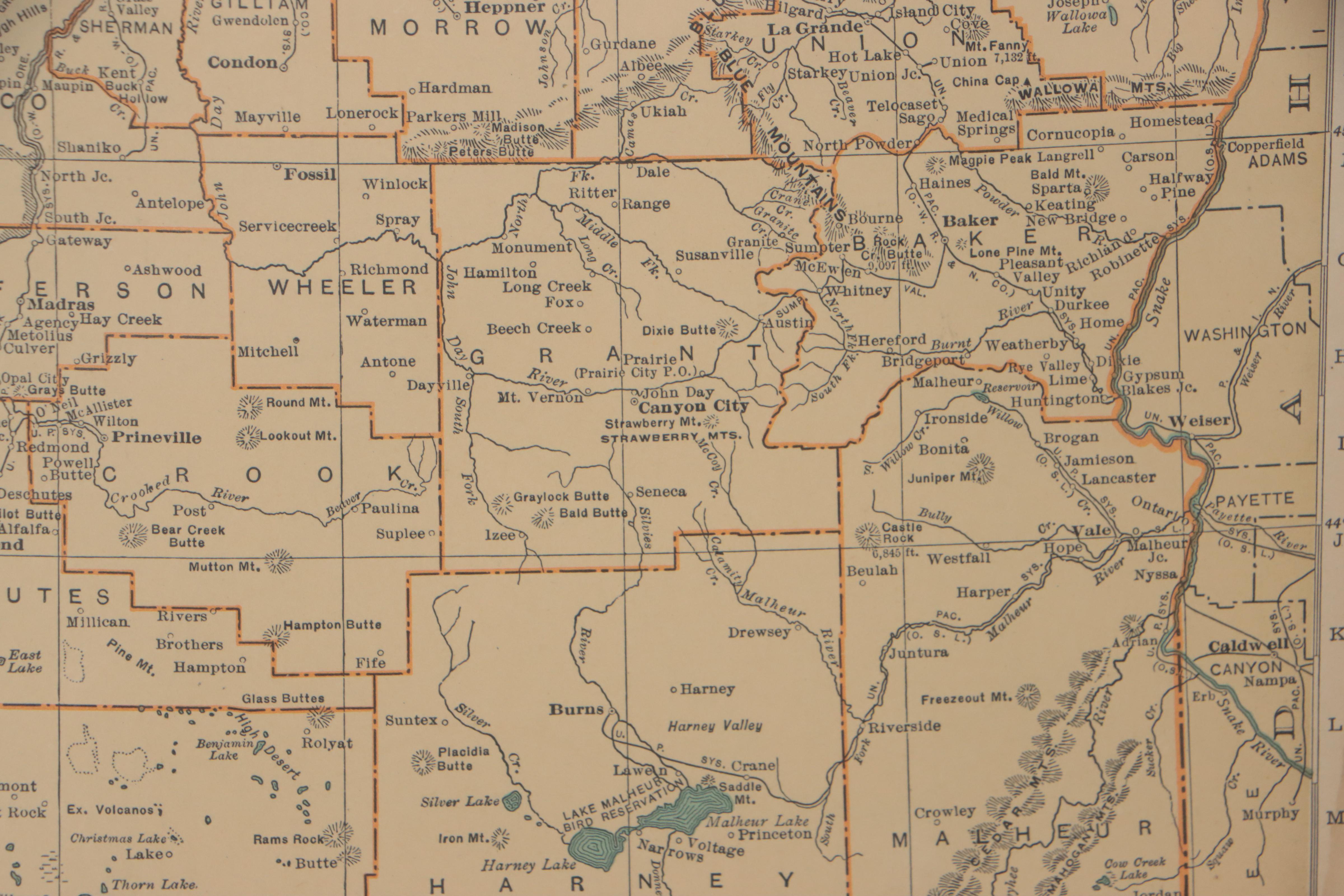 Rand McNally & Co. Wax Engraving Map of Oregon, Circa 1898 | EBTH