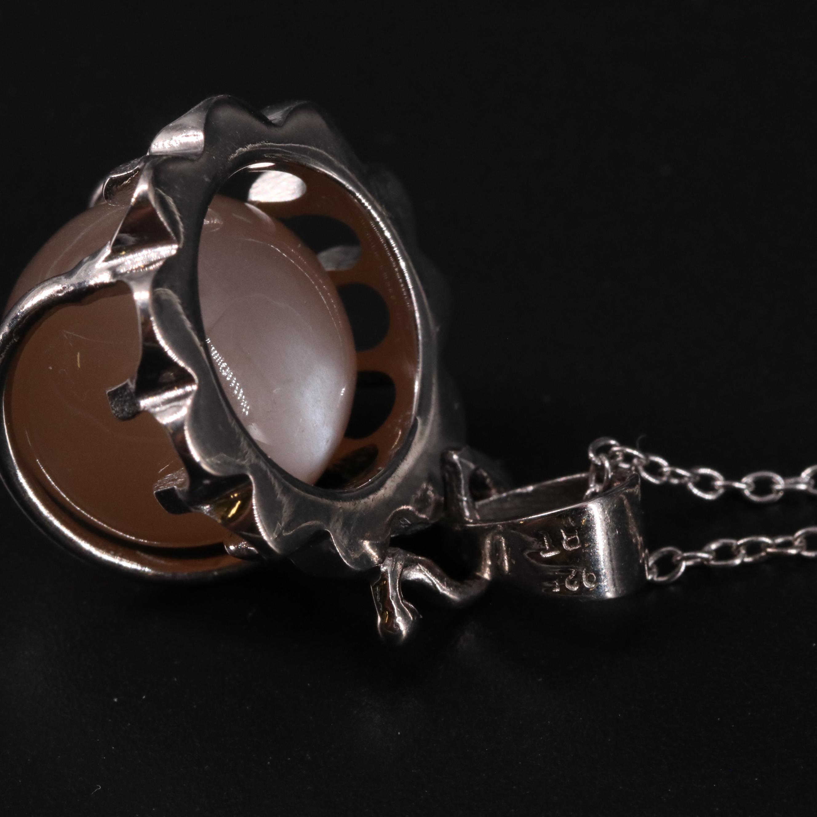 Sterling Moonstone Pendant Necklace | EBTH