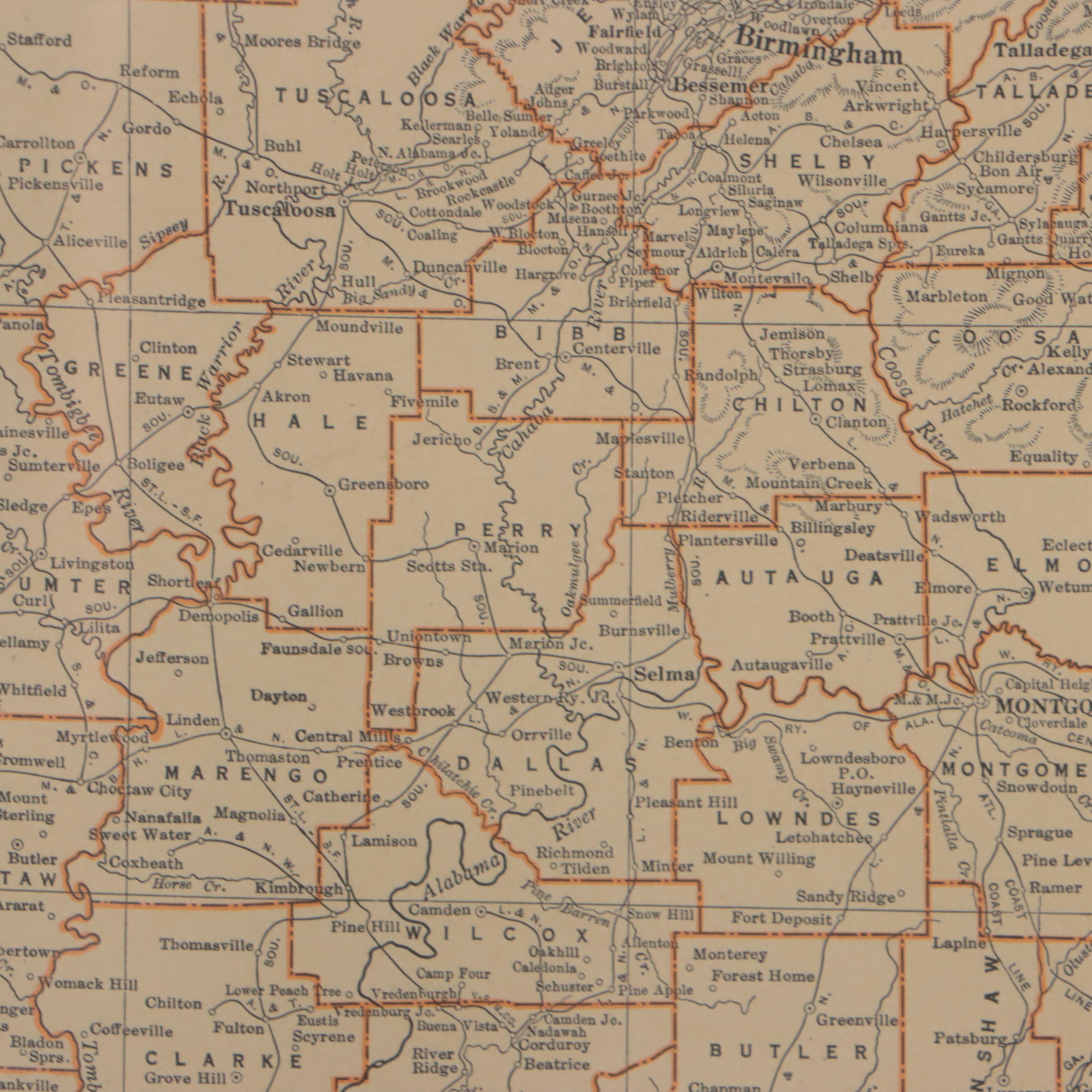 Rand, McNally & Co. Wax Engraving Map of Alabama, Circa 1898 | EBTH