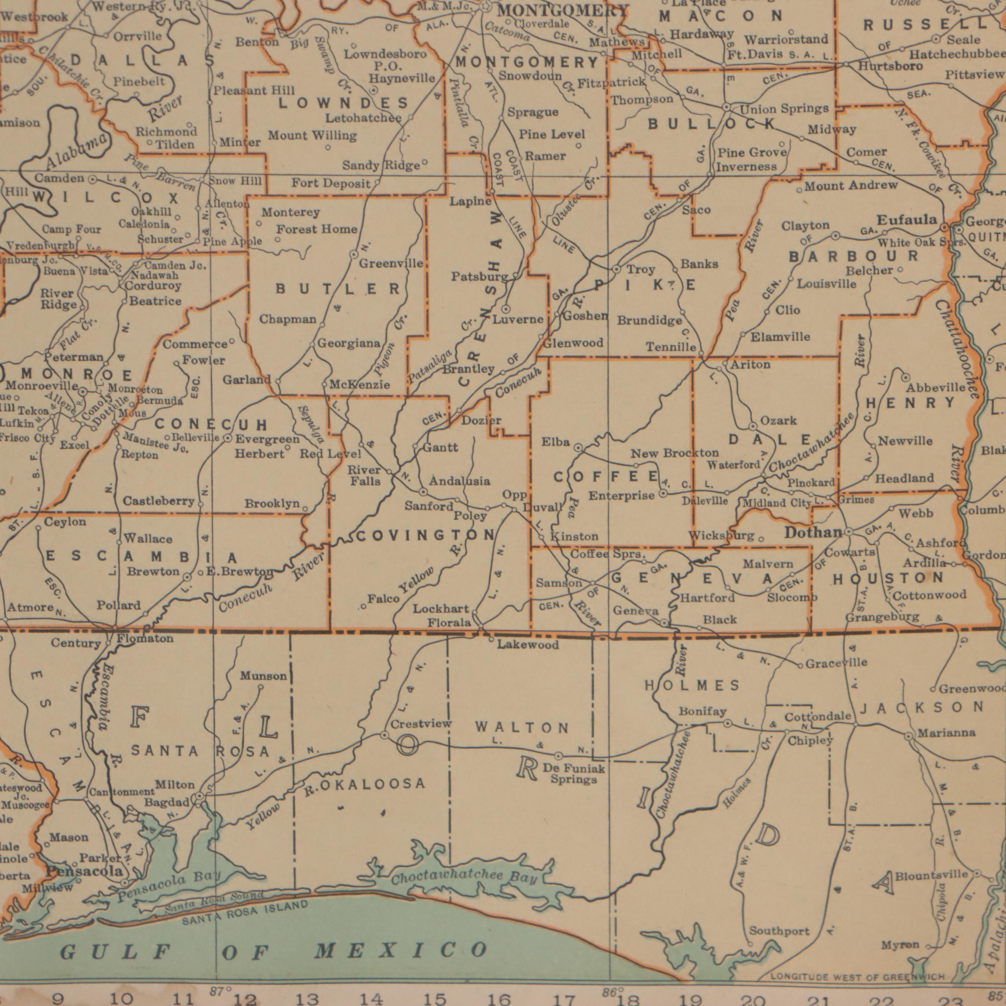 Rand, McNally & Co. Wax Engraving Map of Alabama, Circa 1898 | EBTH