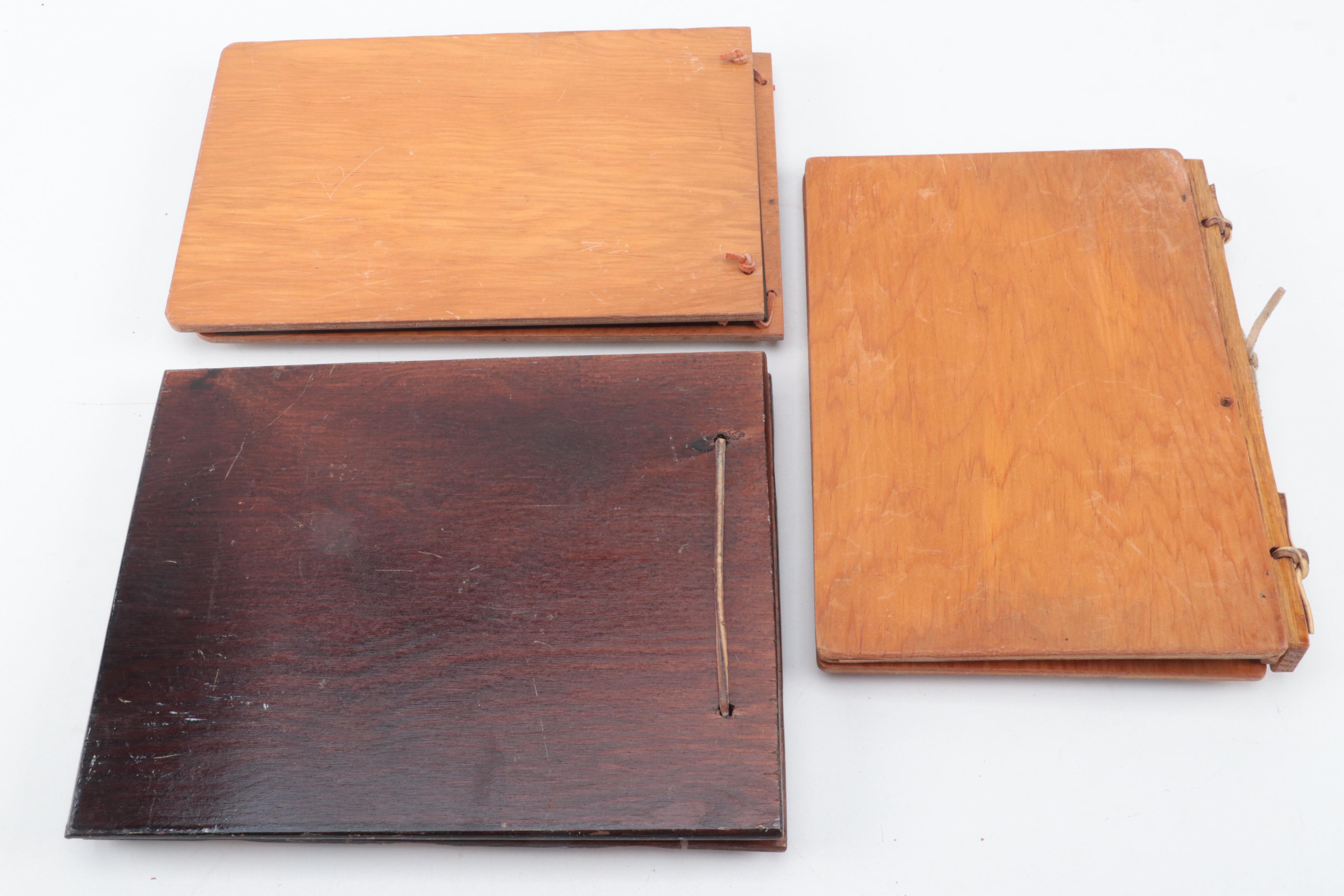Hand-Crafted Wooden and Leather Photo Albums, Mid to Late 20th Century ...
