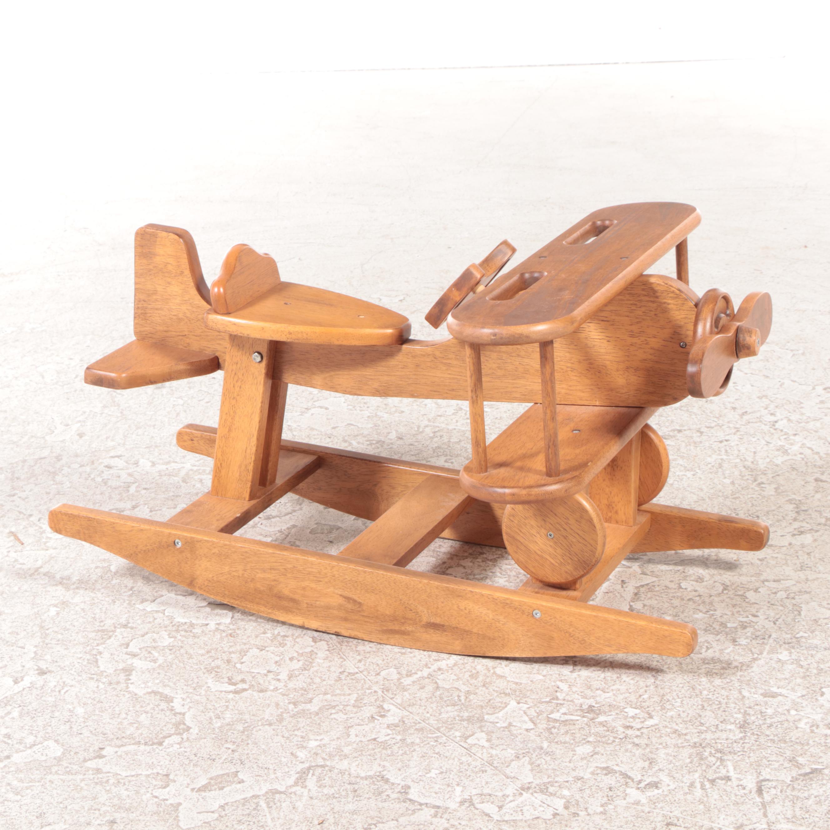 Hardwood Child's Airplane Rocker | EBTH