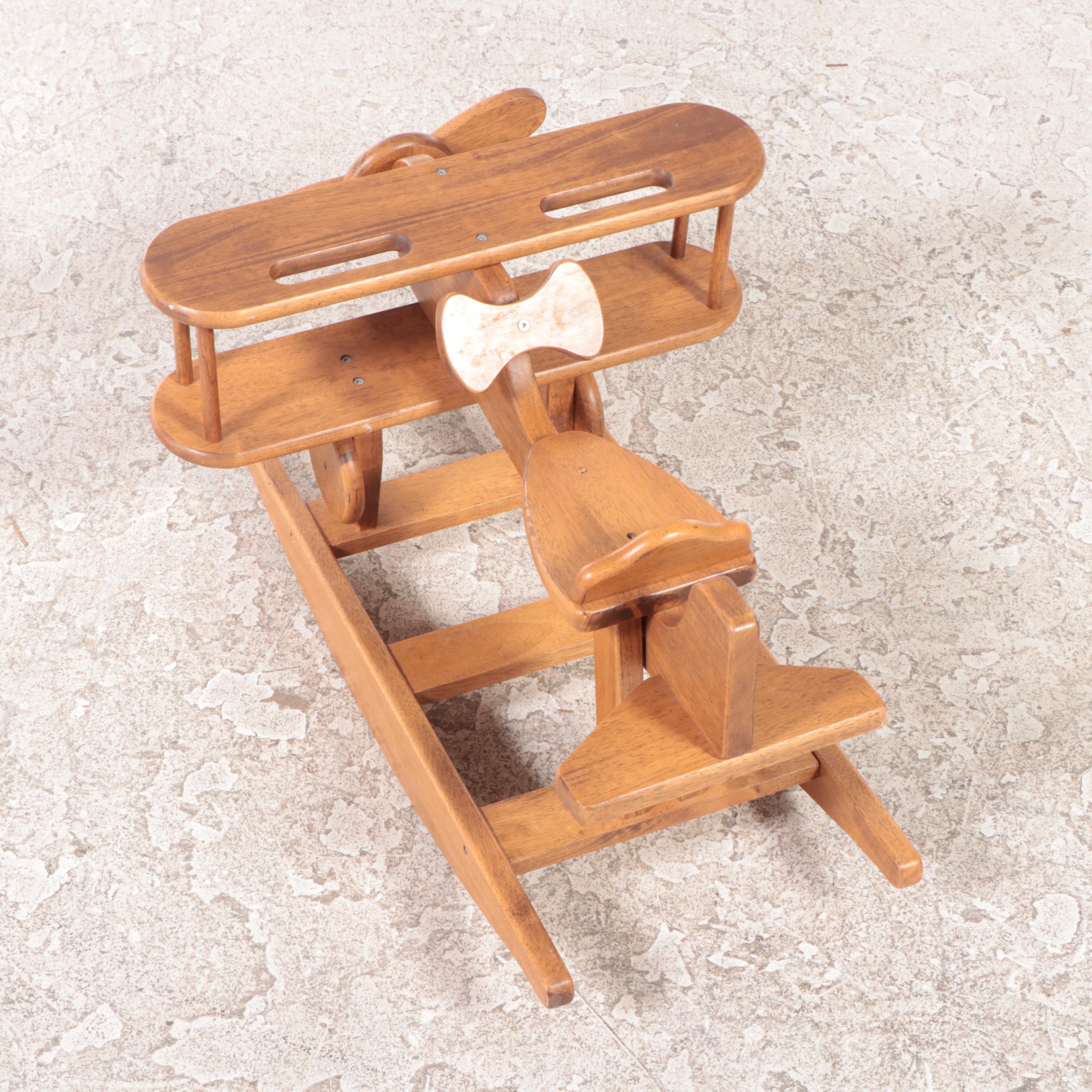 Hardwood Child's Airplane Rocker | EBTH