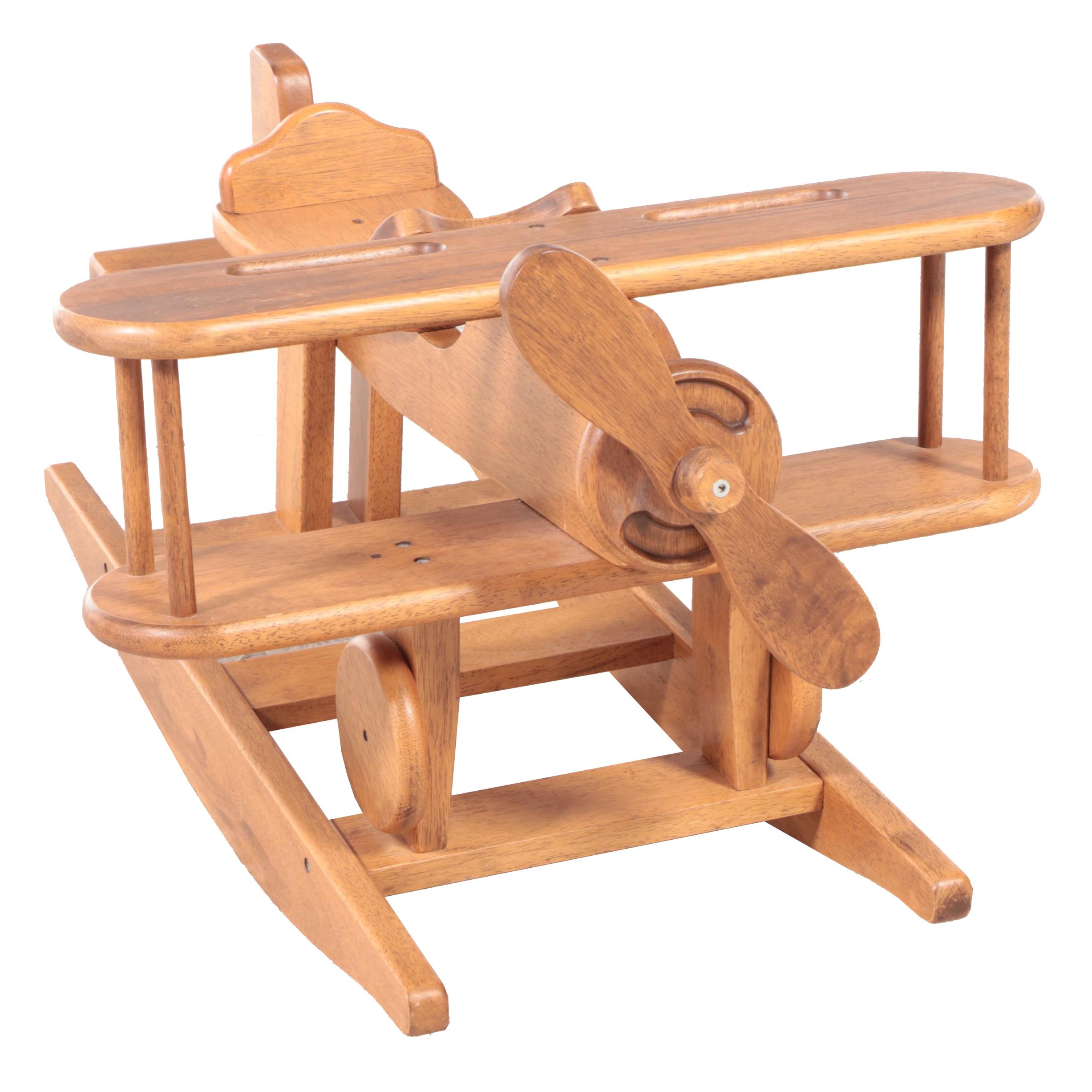 Hardwood Child's Airplane Rocker | EBTH