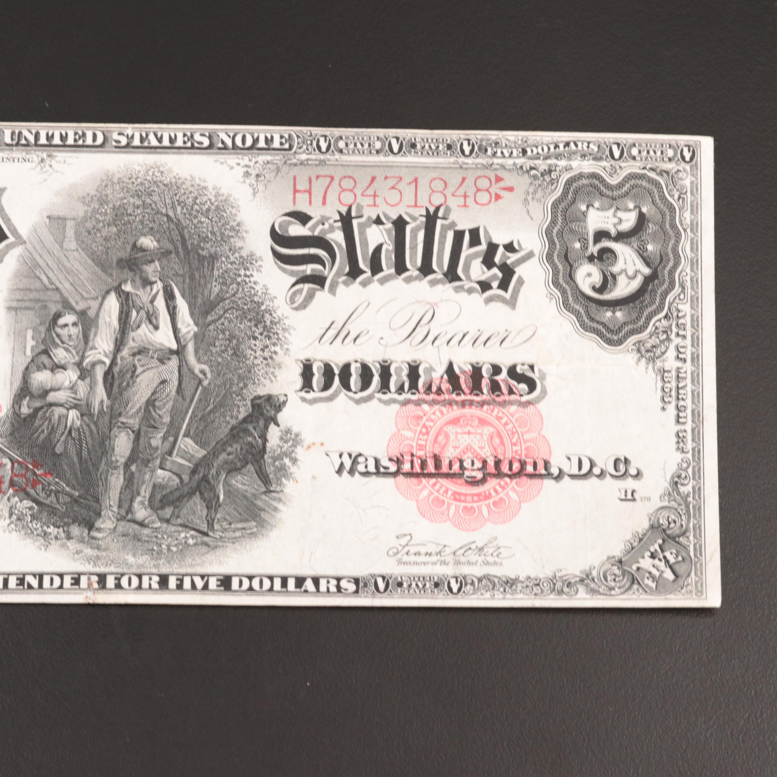 Two U.S. Large-Size Banknotes, Including PMG Graded $20 Gold ...