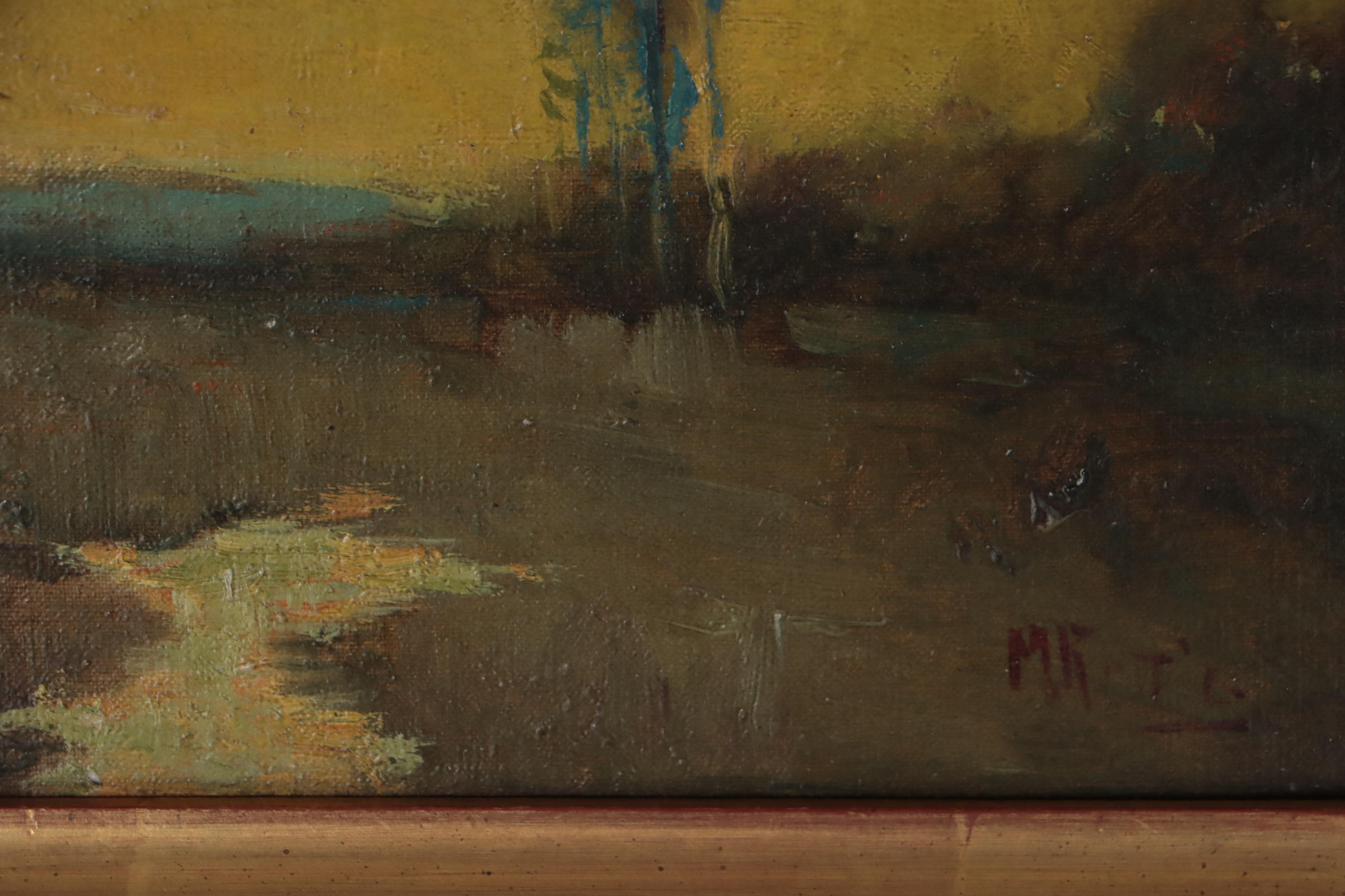 Martin Rettig Tonalist Landscape Oil Painting "Peace" | EBTH