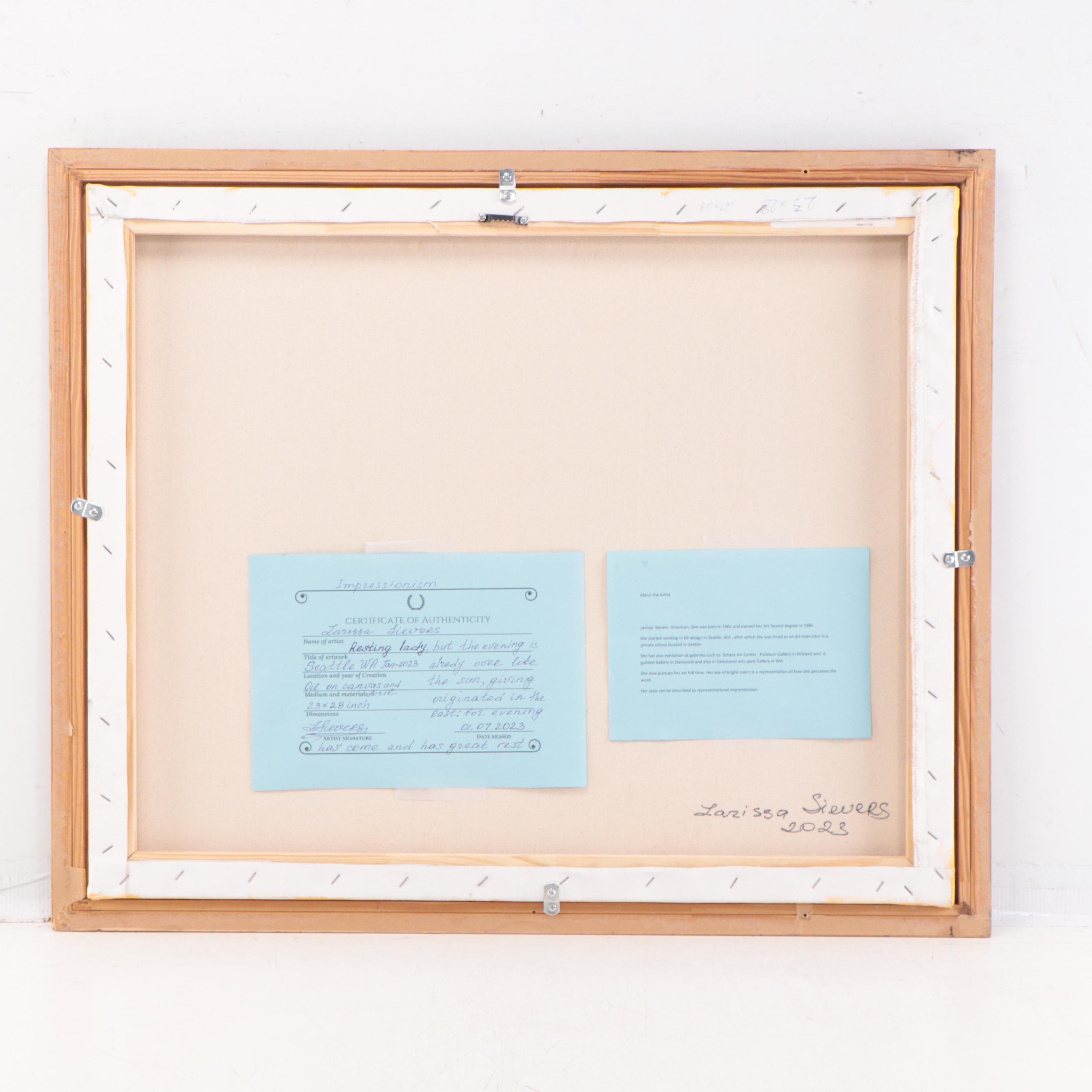 Larissa Sievers Oil Painting "Resting Lady," 2023 | EBTH