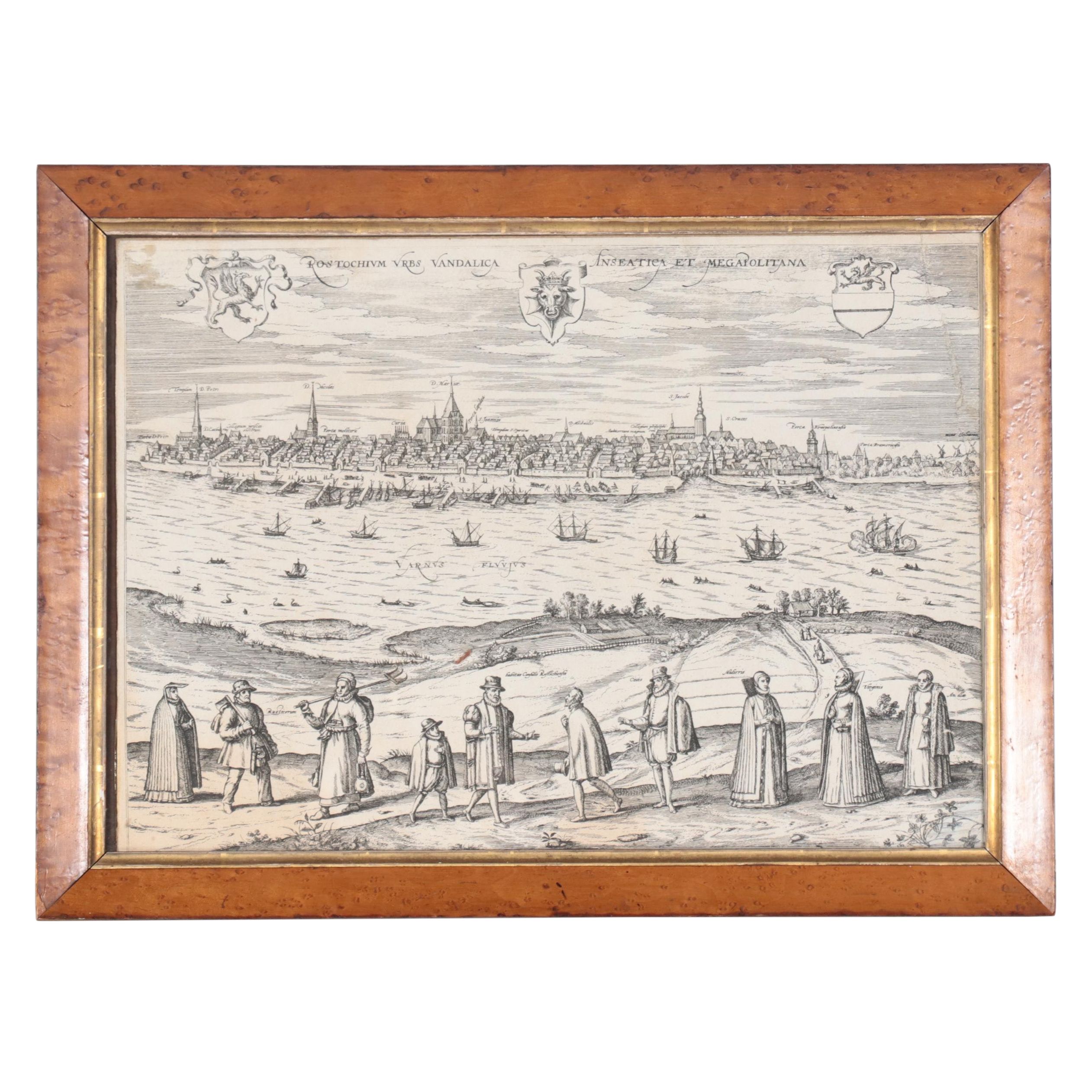 Etching After Jacob Hoefnagel of Rostoch, Vandalic Hanseatic ...