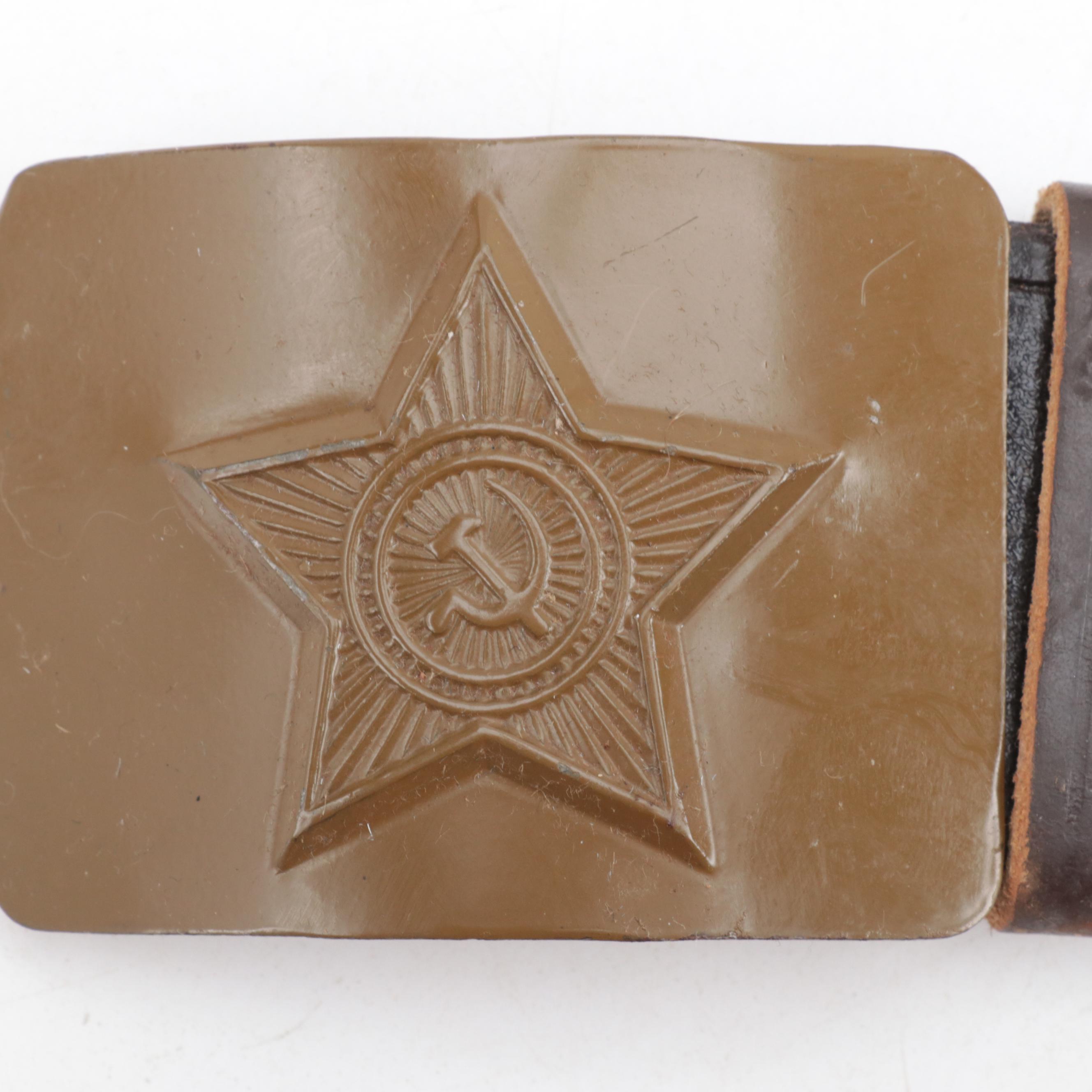 Soviet Russian Military Belts with 6x2 AK47 Bayonet | EBTH