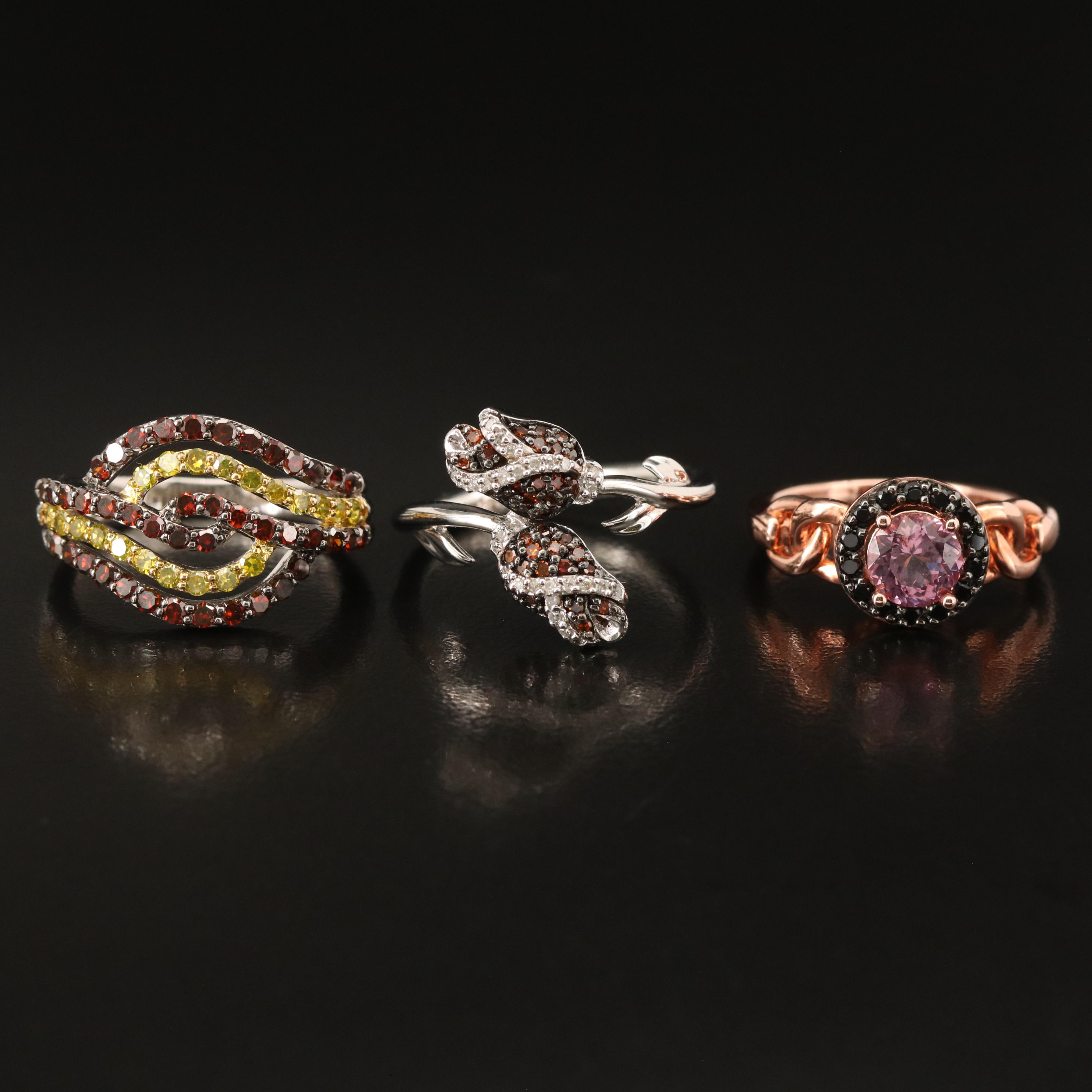 Sterling Diamond and Spinel Rings | EBTH