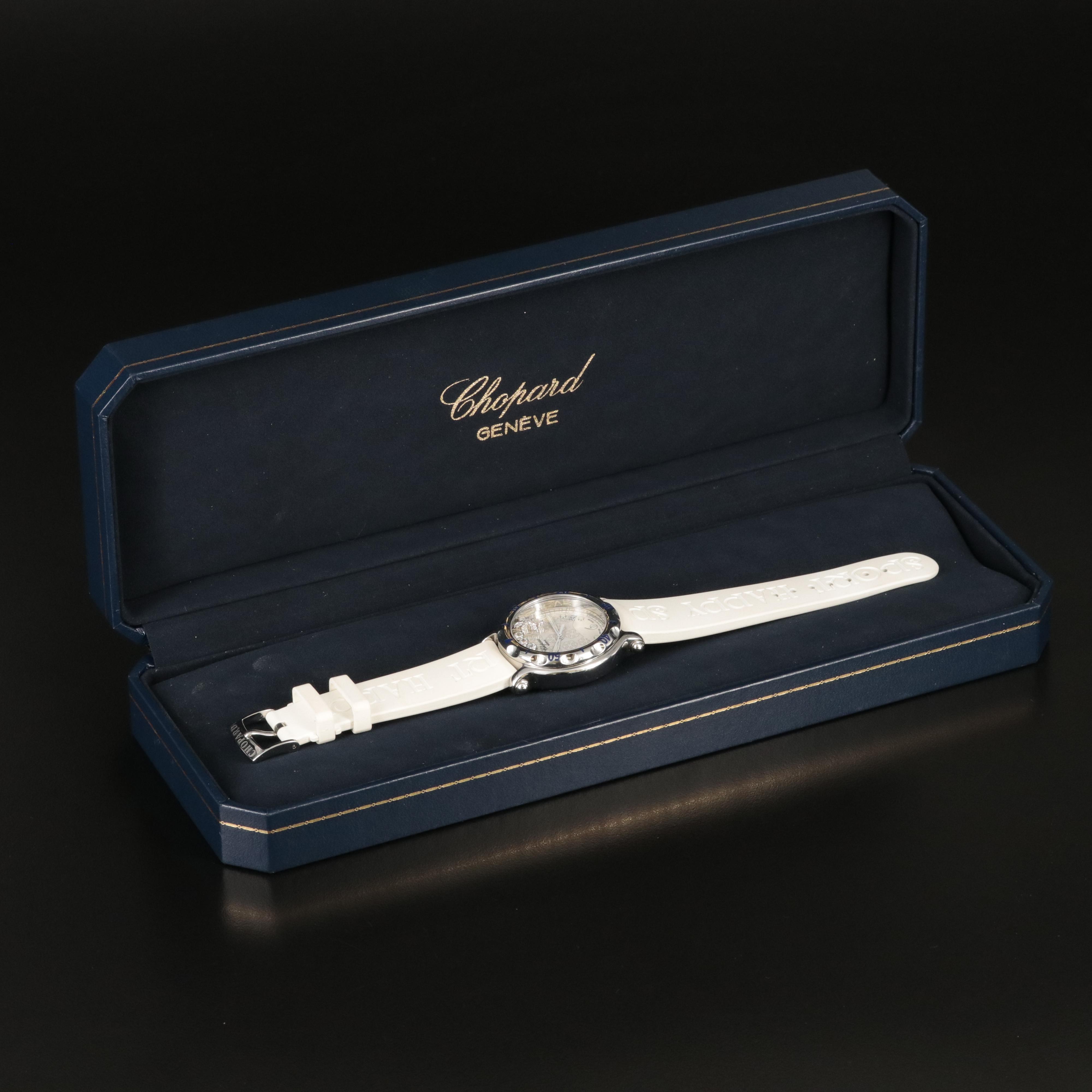Chopard "Happy Sport" Floating Diamonds Snowflake Wristwatch | EBTH