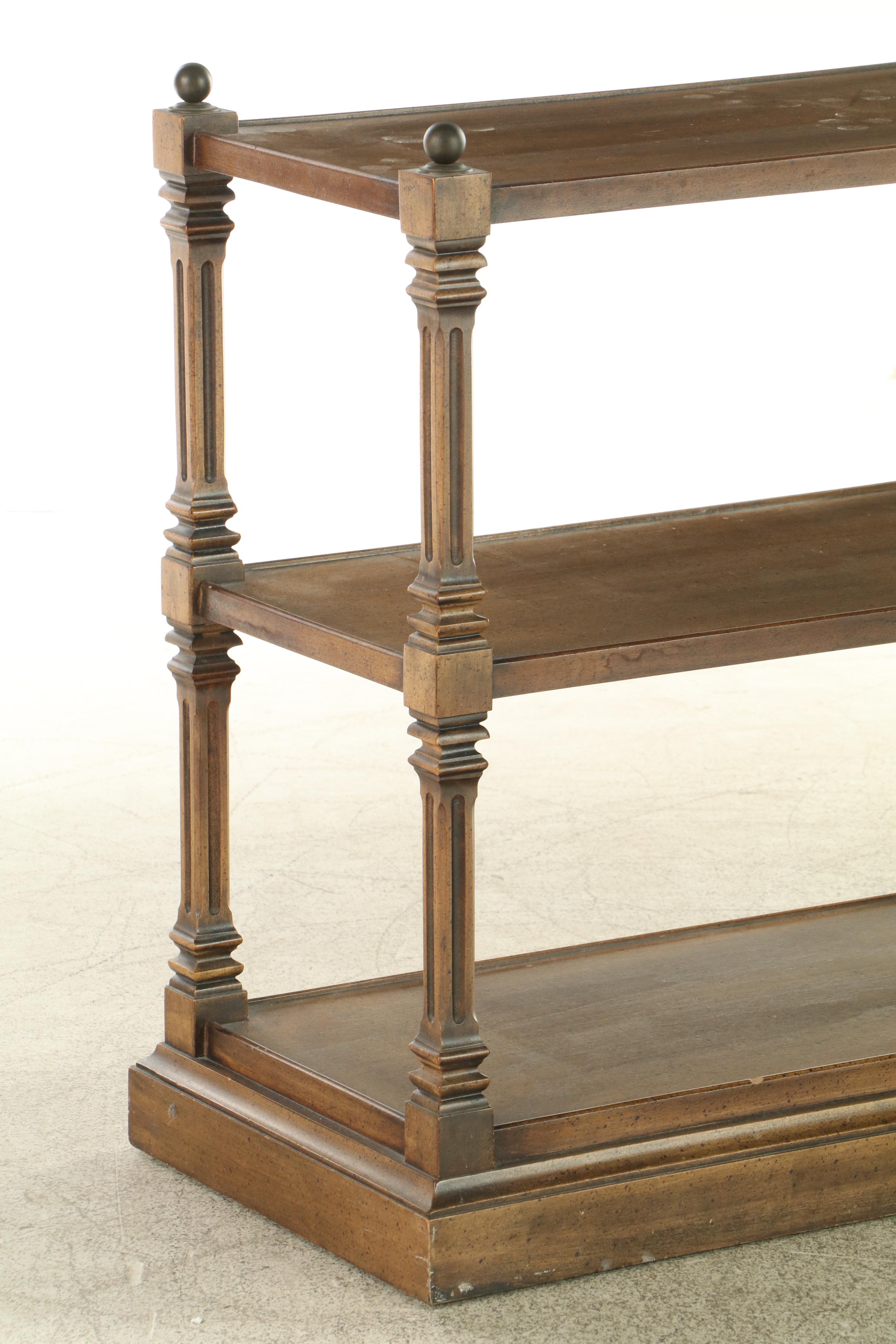 Brandt Neoclassical Style Walnut Three-Tier Bookcase, Mid to Late 20th ...