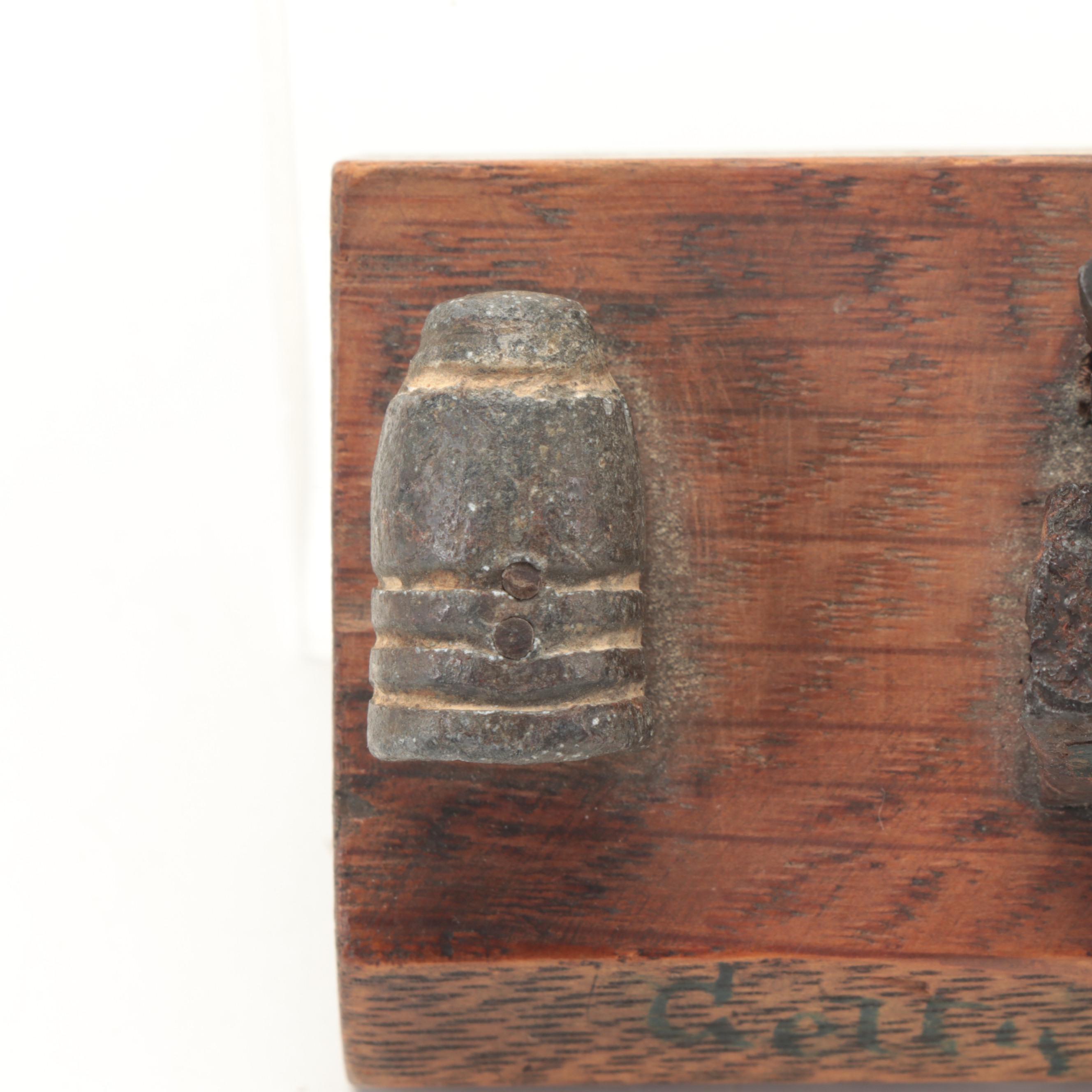 Civil War Era Bullet and Relic Display | EBTH