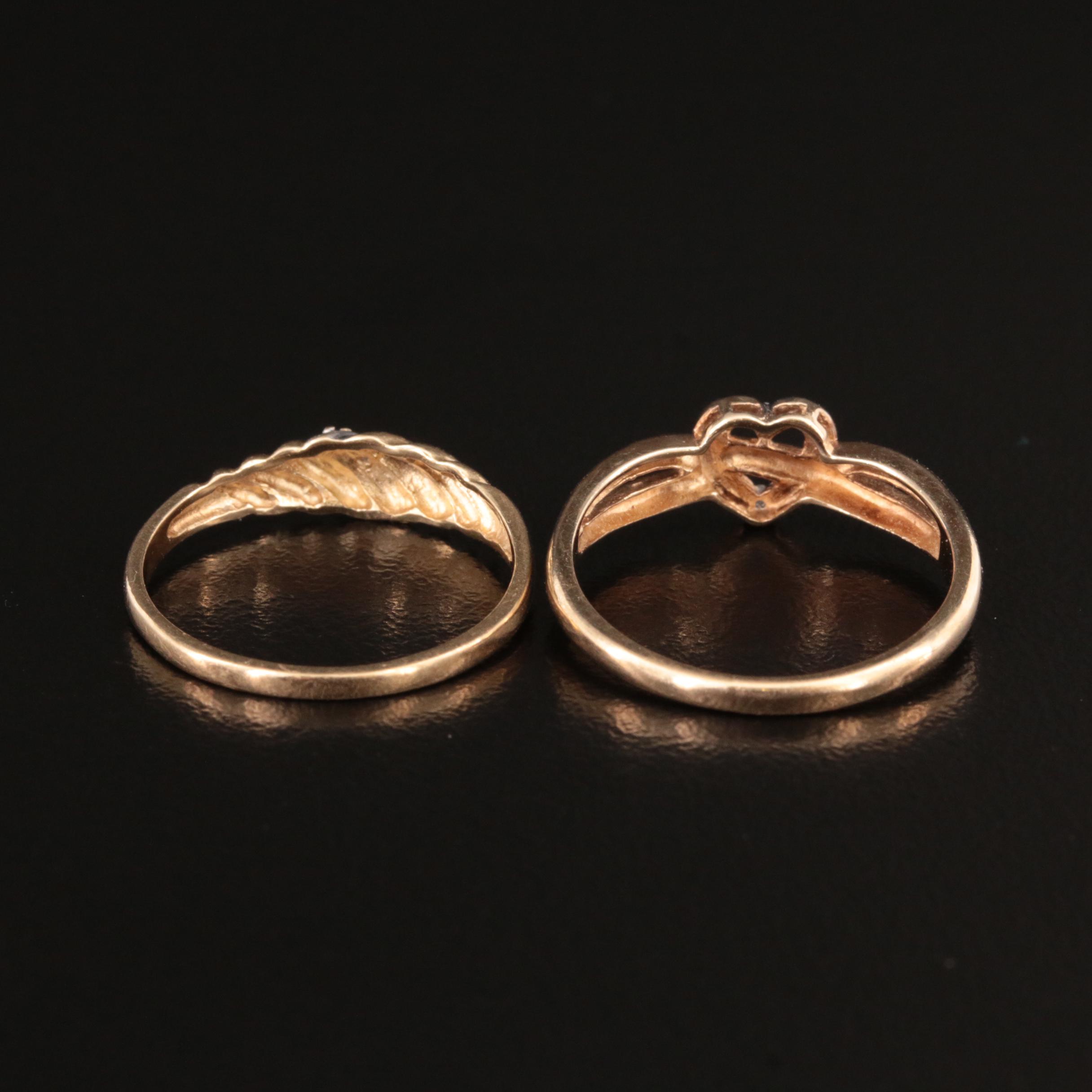 Pairing of Michael Anthony 10K Rings with Diamonds Totaling 0.02 CTW | EBTH