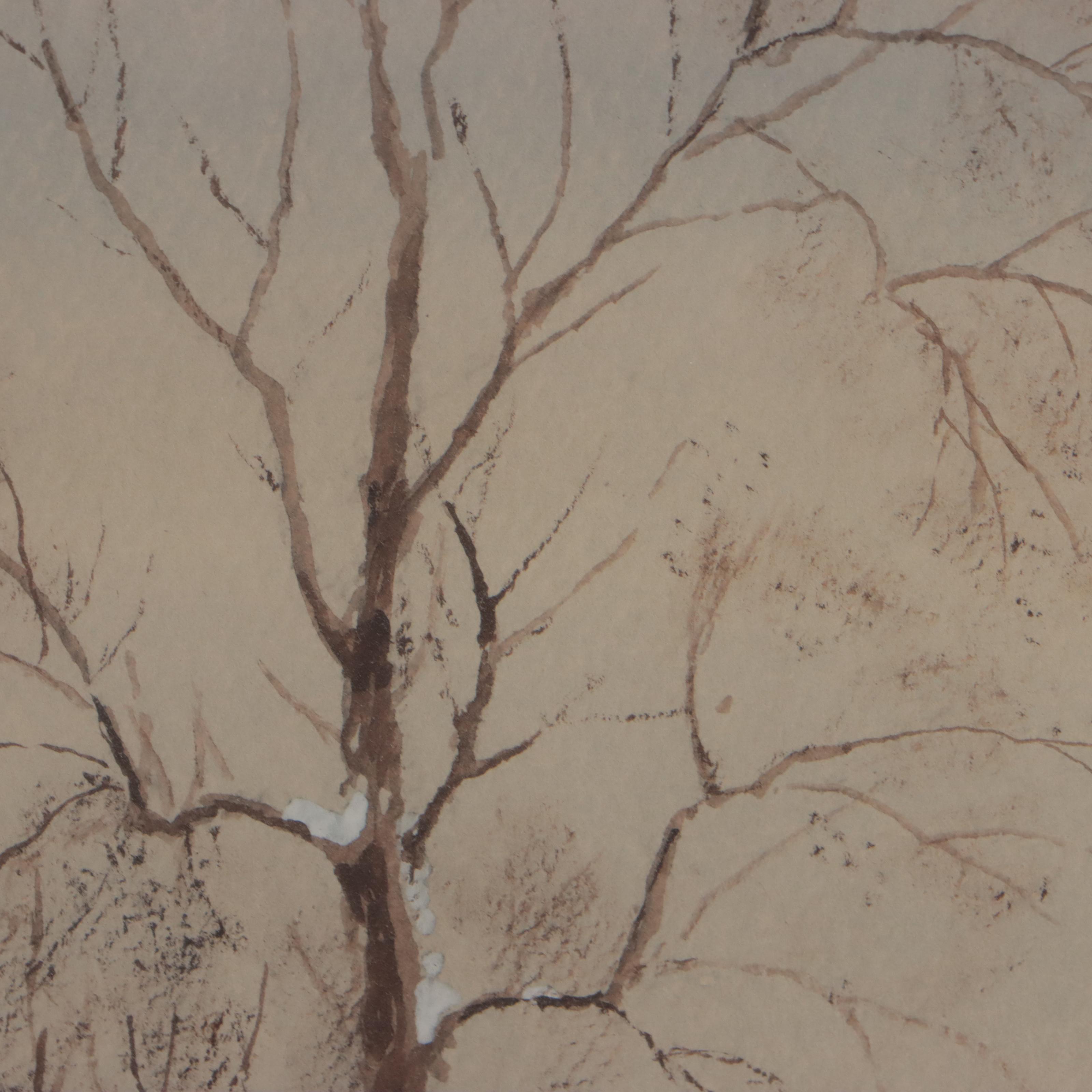 Paul Ashbrook Watercolor Painting "Orange Horizon," Circa 1940 | EBTH