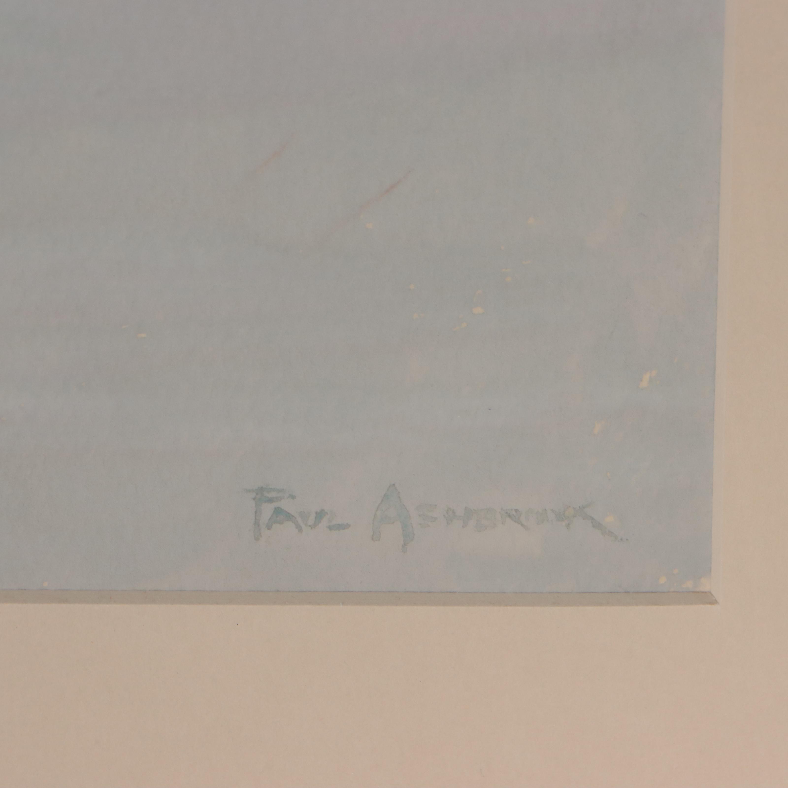 Paul Ashbrook Watercolor Painting "Orange Horizon," Circa 1940 | EBTH