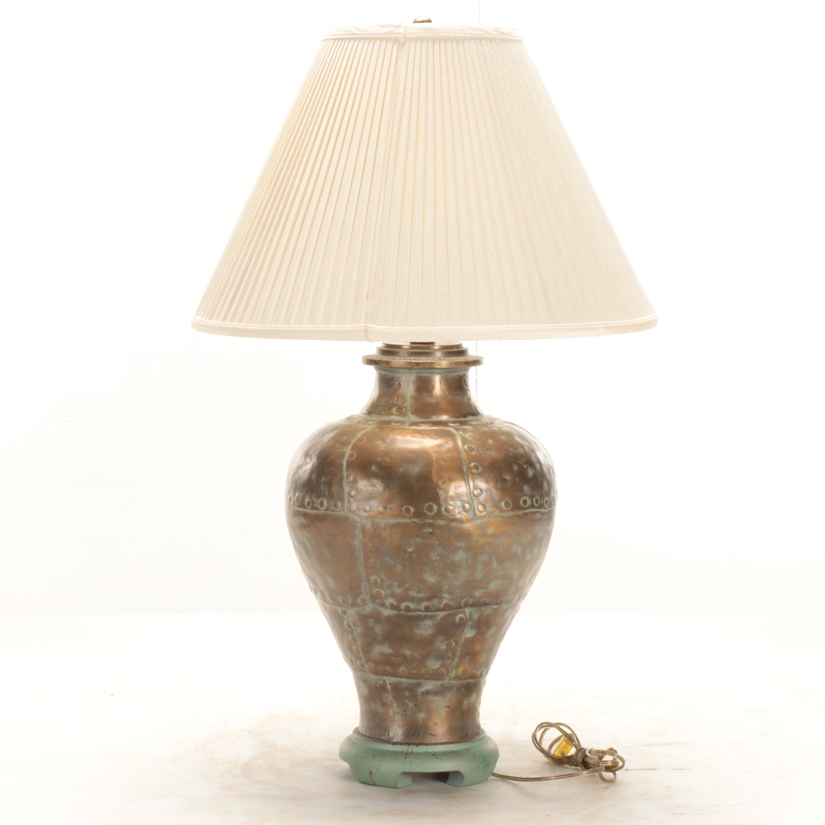 Ethan Allen Table Lamp in Metallic Rivet Finish | EBTH