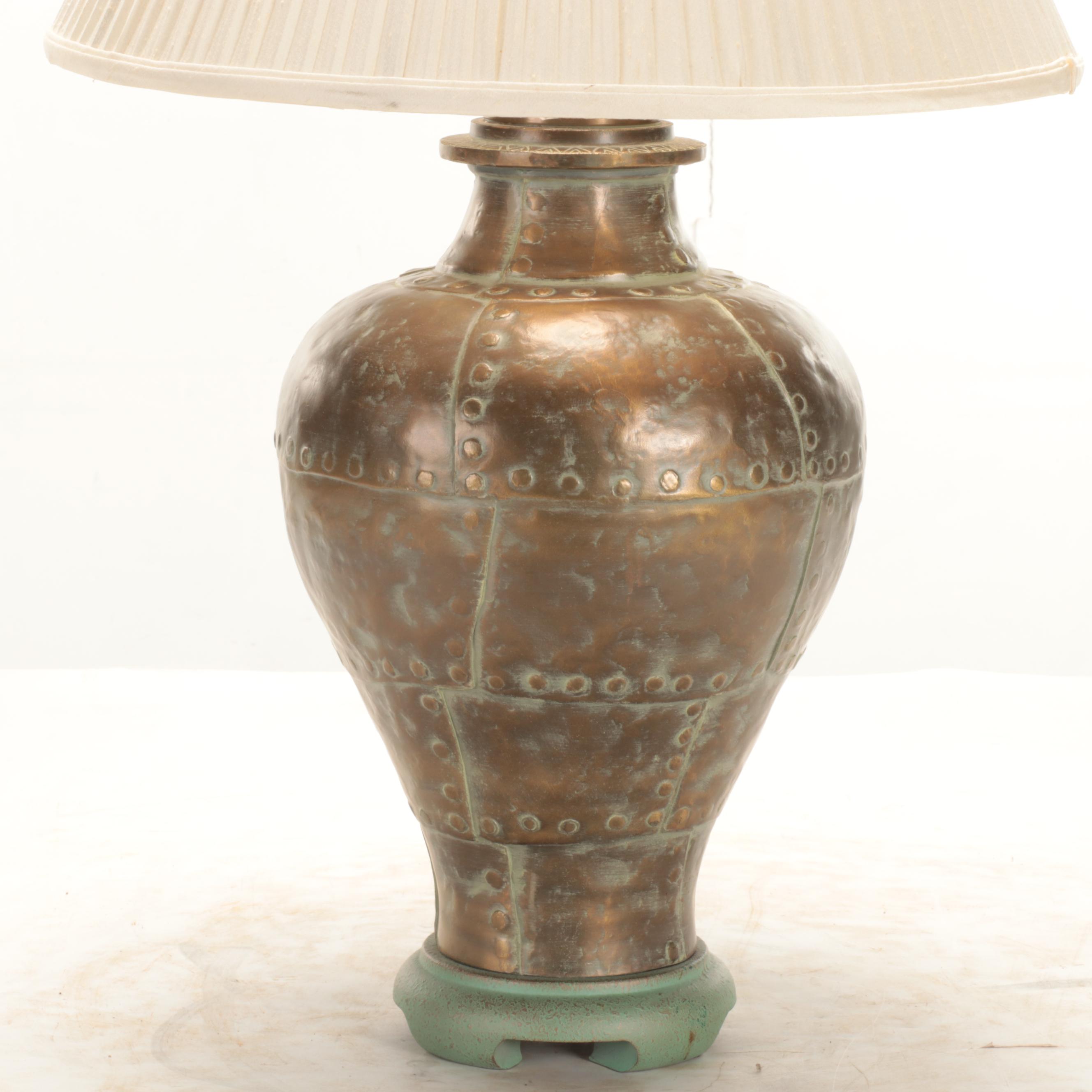Ethan Allen Table Lamp in Metallic Rivet Finish | EBTH