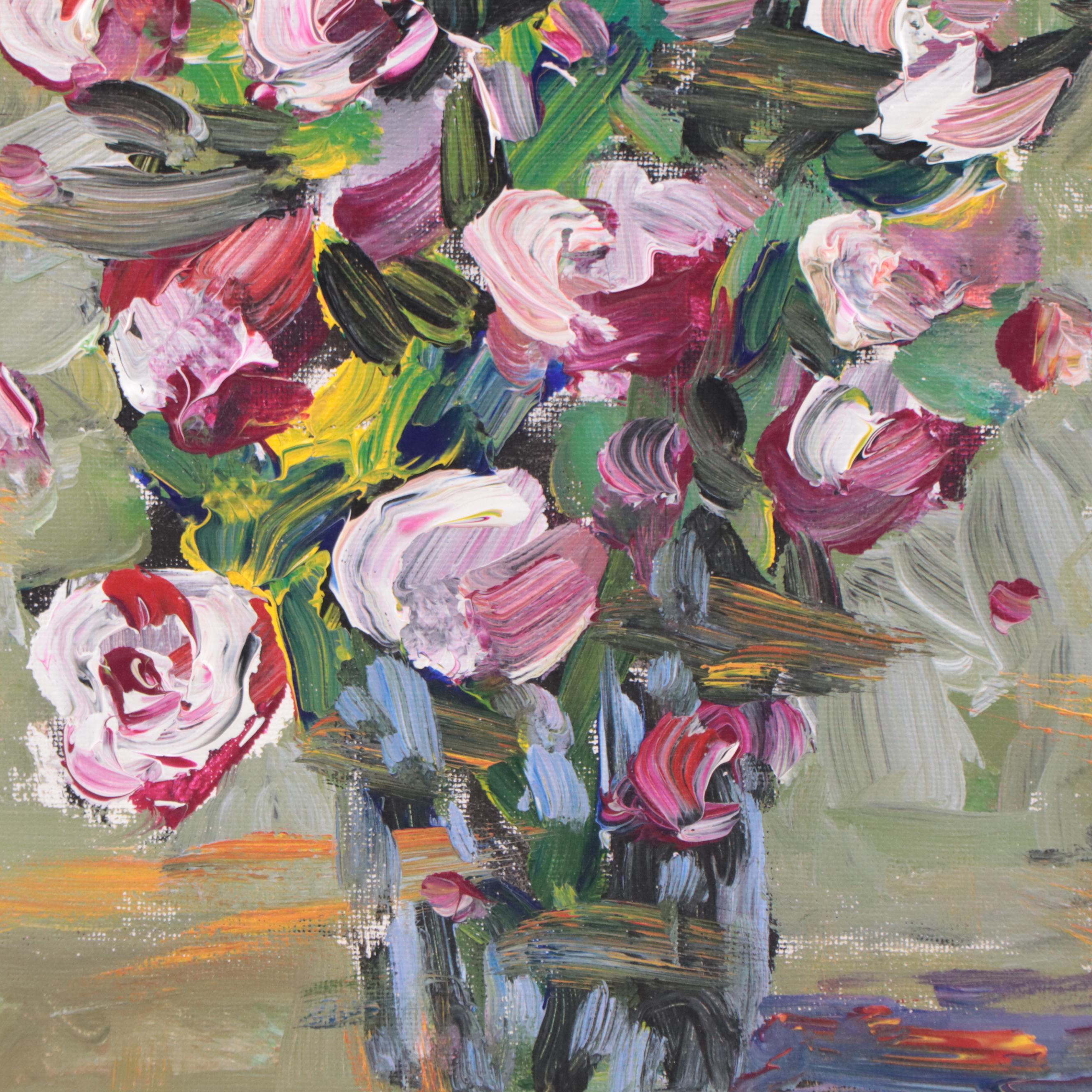 Amelia Colne Floral Still Life Acrylic Painting, 21st Century | EBTH