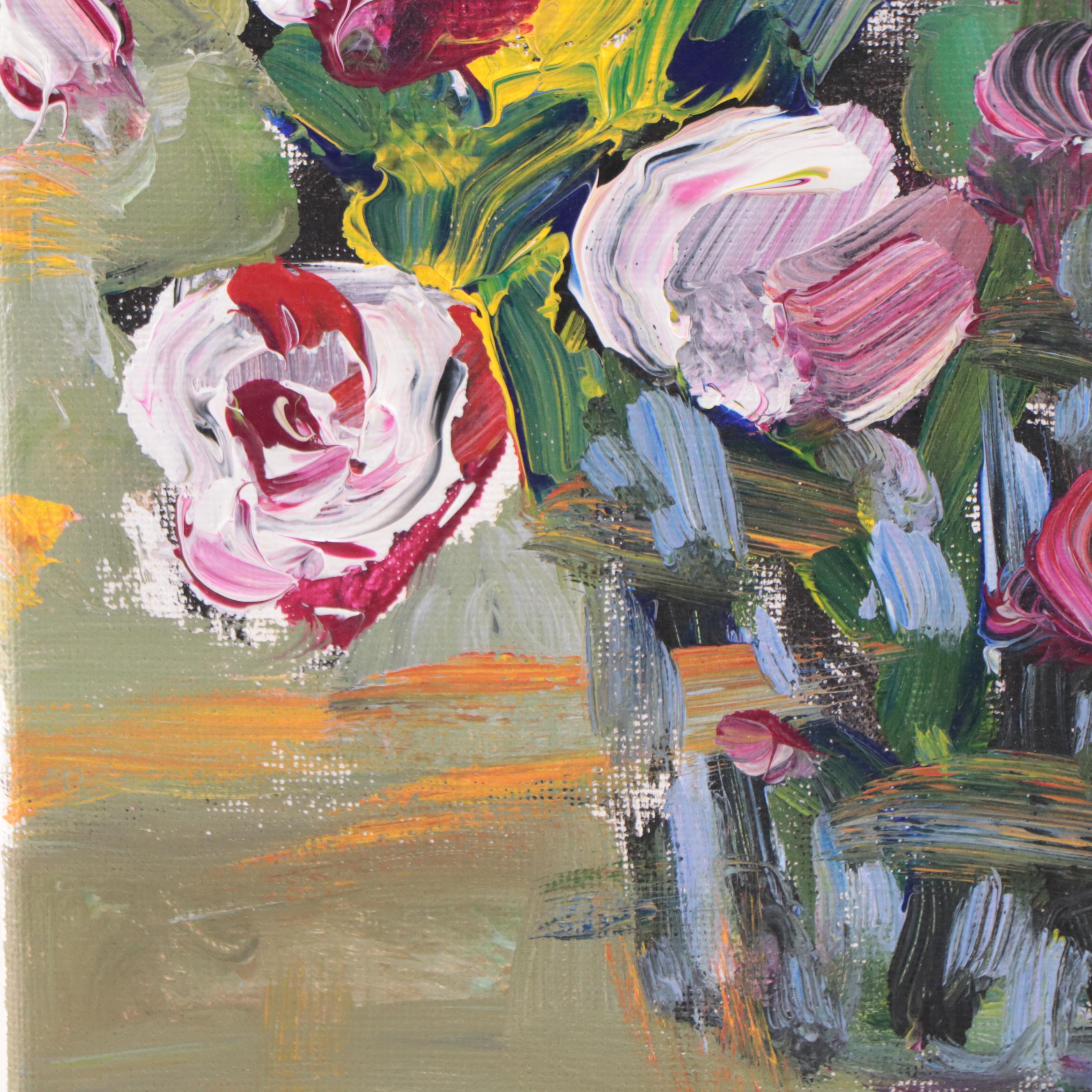 Amelia Colne Floral Still Life Acrylic Painting, 21st Century | EBTH