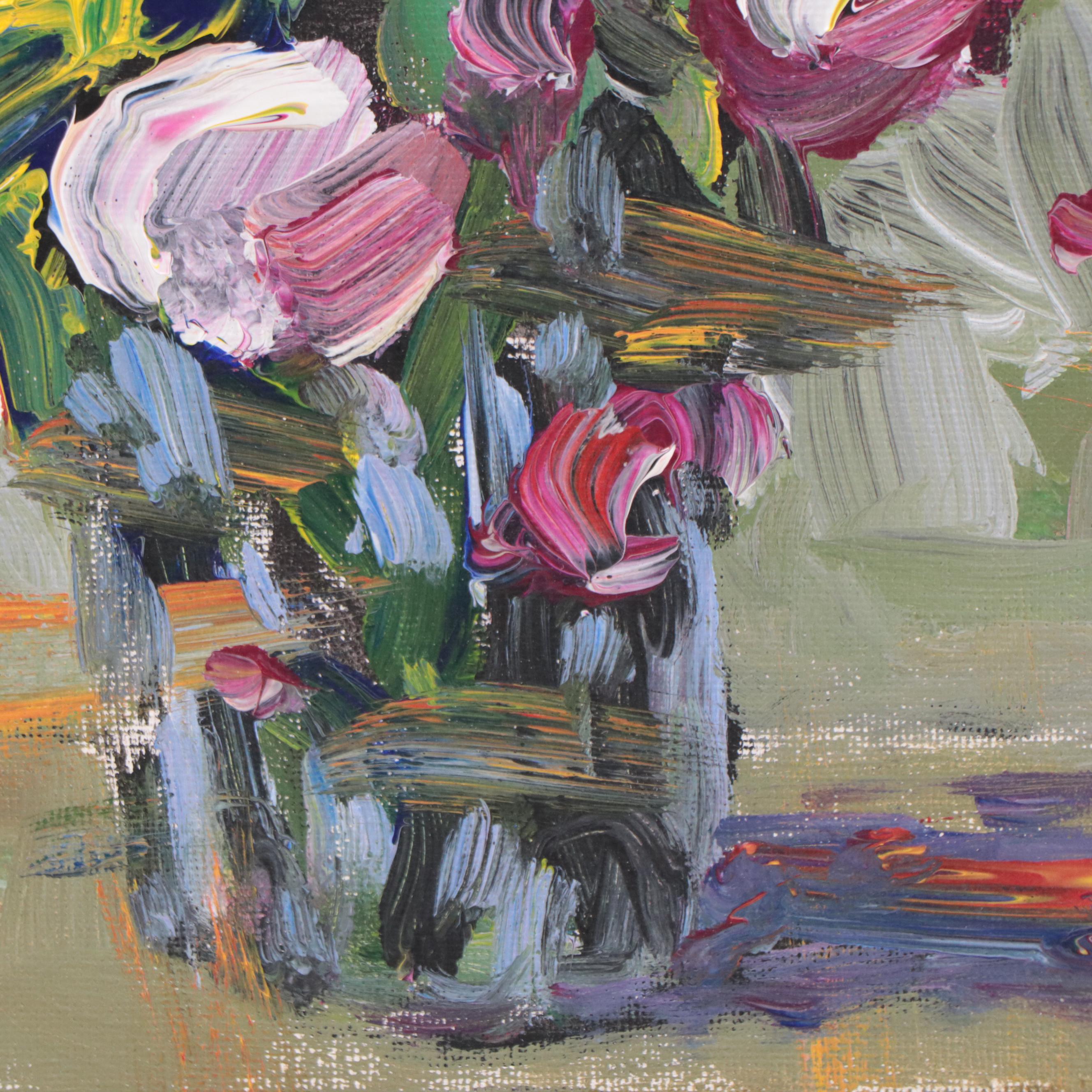 Amelia Colne Floral Still Life Acrylic Painting, 21st Century | EBTH