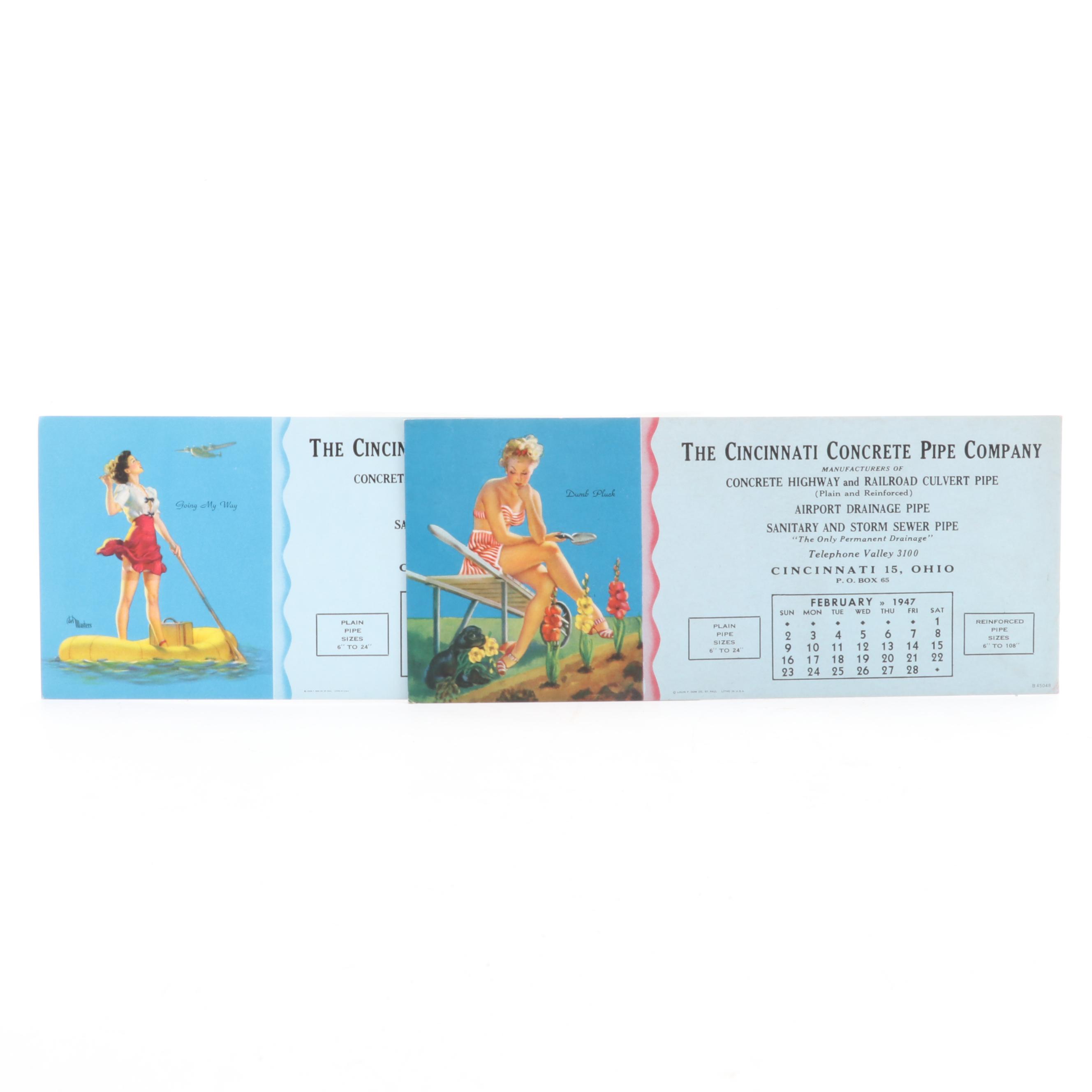 Cincinnati Concrete Pipe Co. Pin-Up Girl Advertisement Calendars, 1946 ...